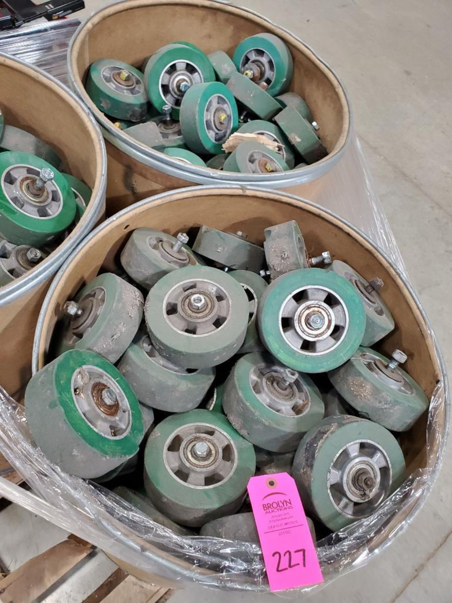 Qty 3 - Barrels of caster wheels.