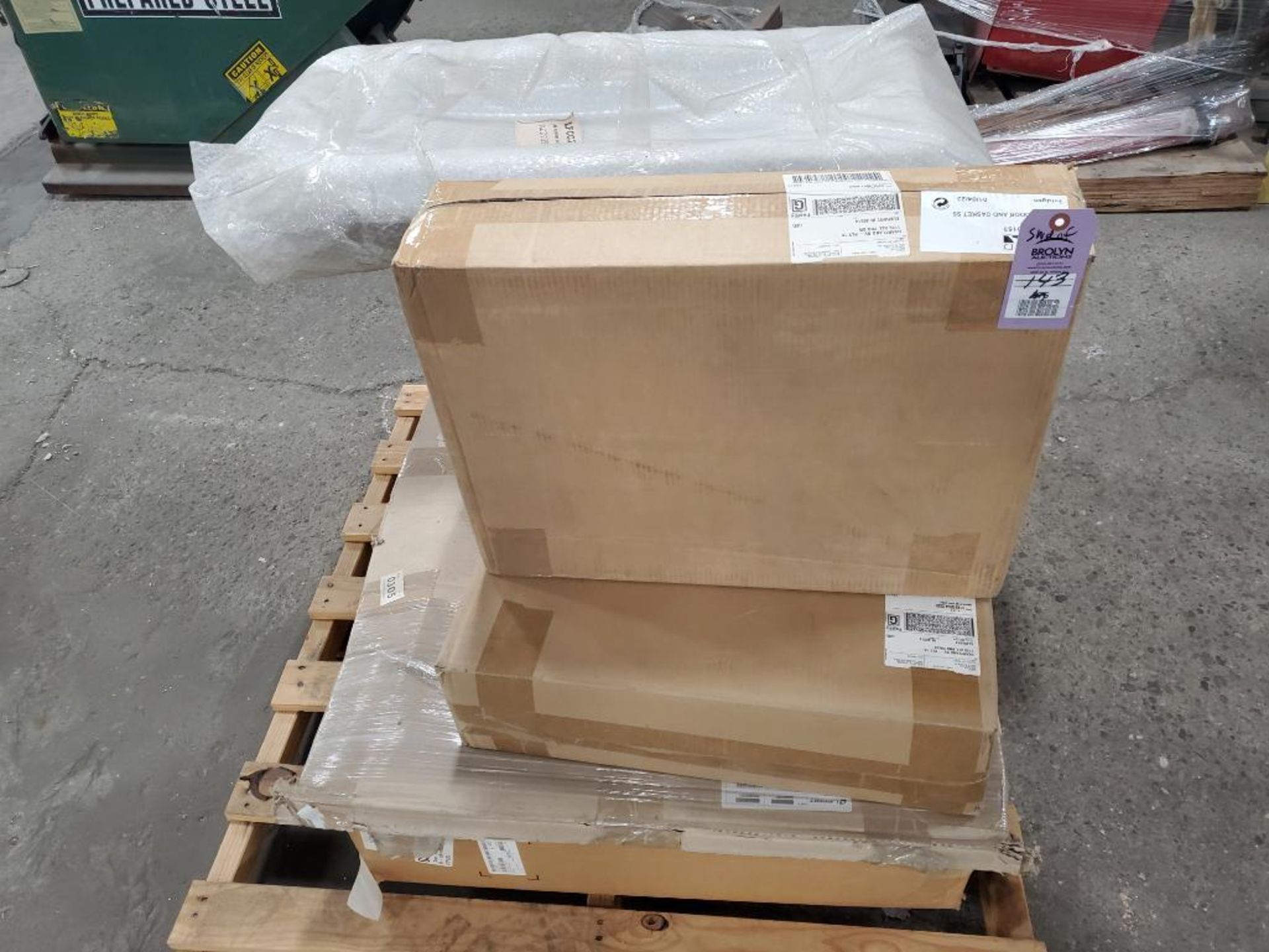 Pallet assorted replacement parts.