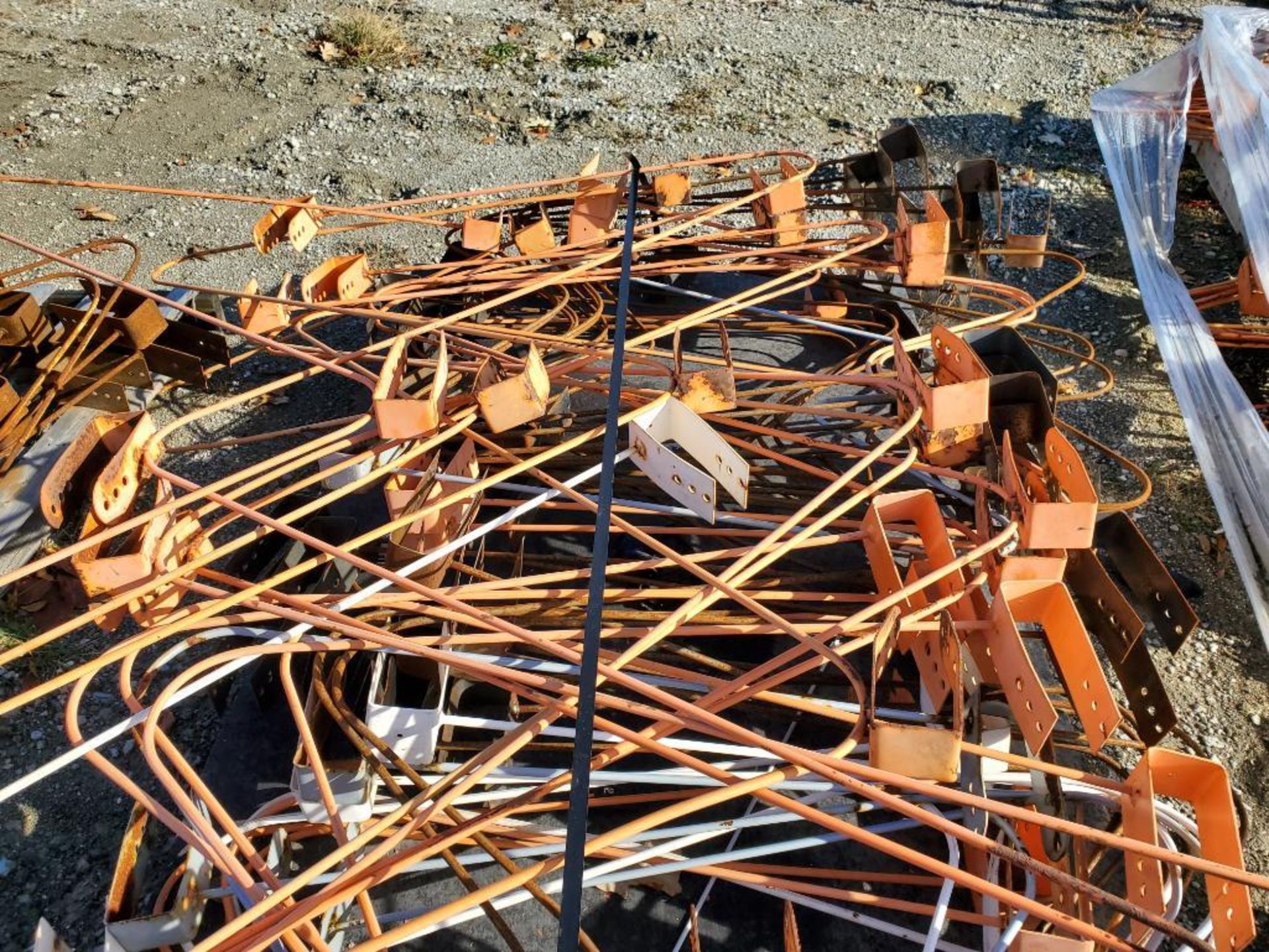 Qty 2 - Pallet steel support brackets.