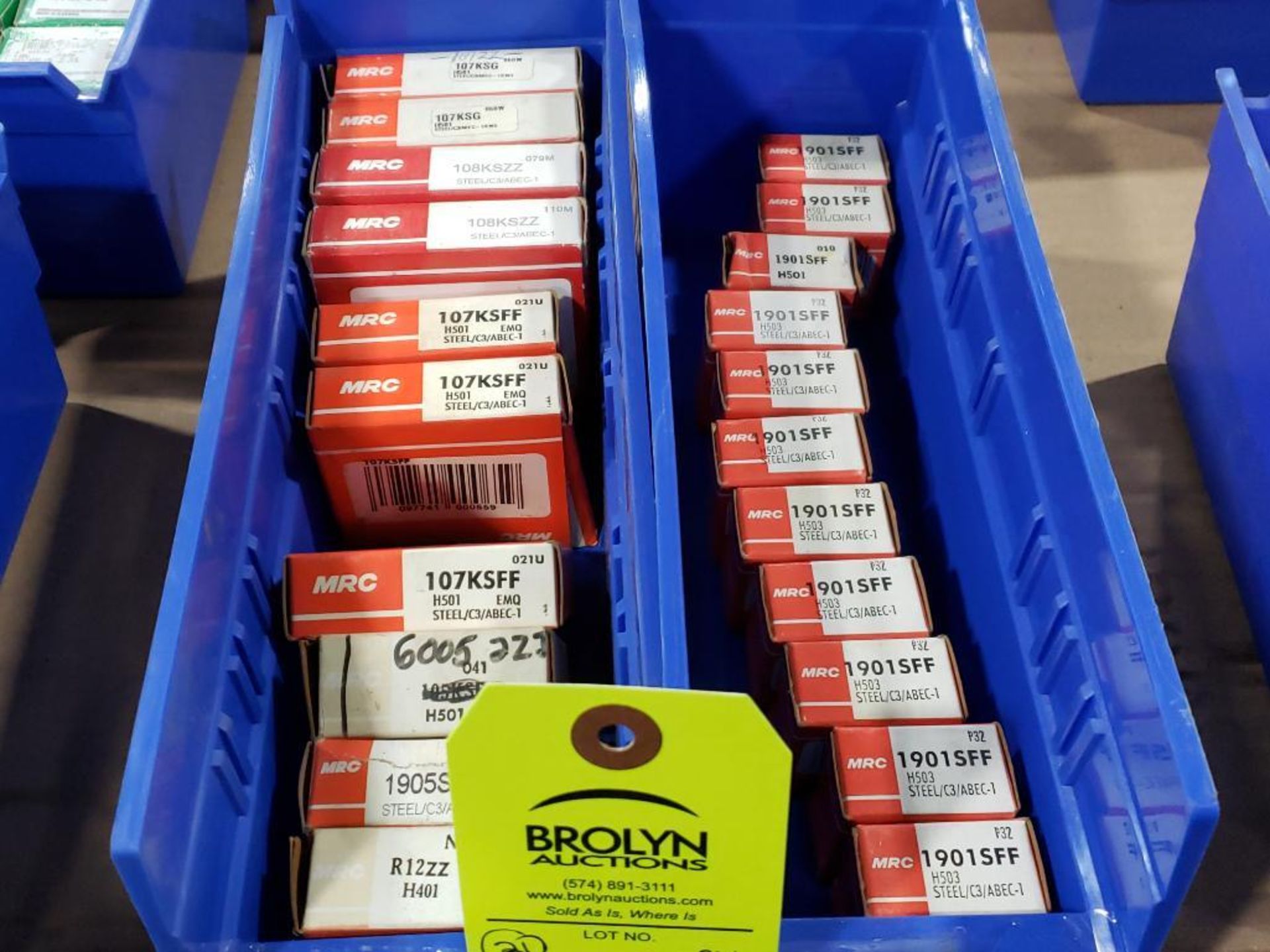 Qty 21 - Assorted MRC bearings. For a $10 fee this lot can be prepared ...