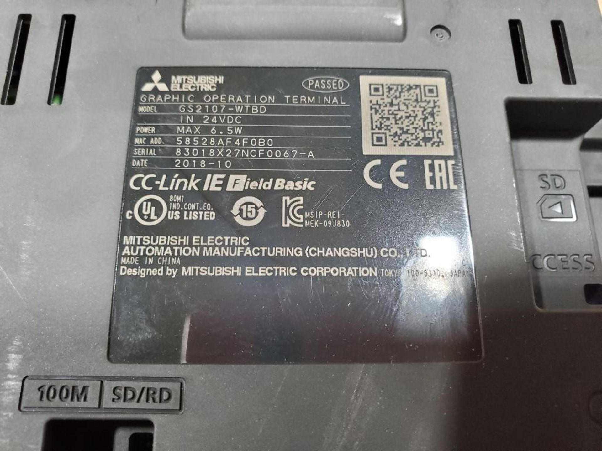 Mitsubishi HMI graphics operation terminal. Part number GS2107-WTBD.
