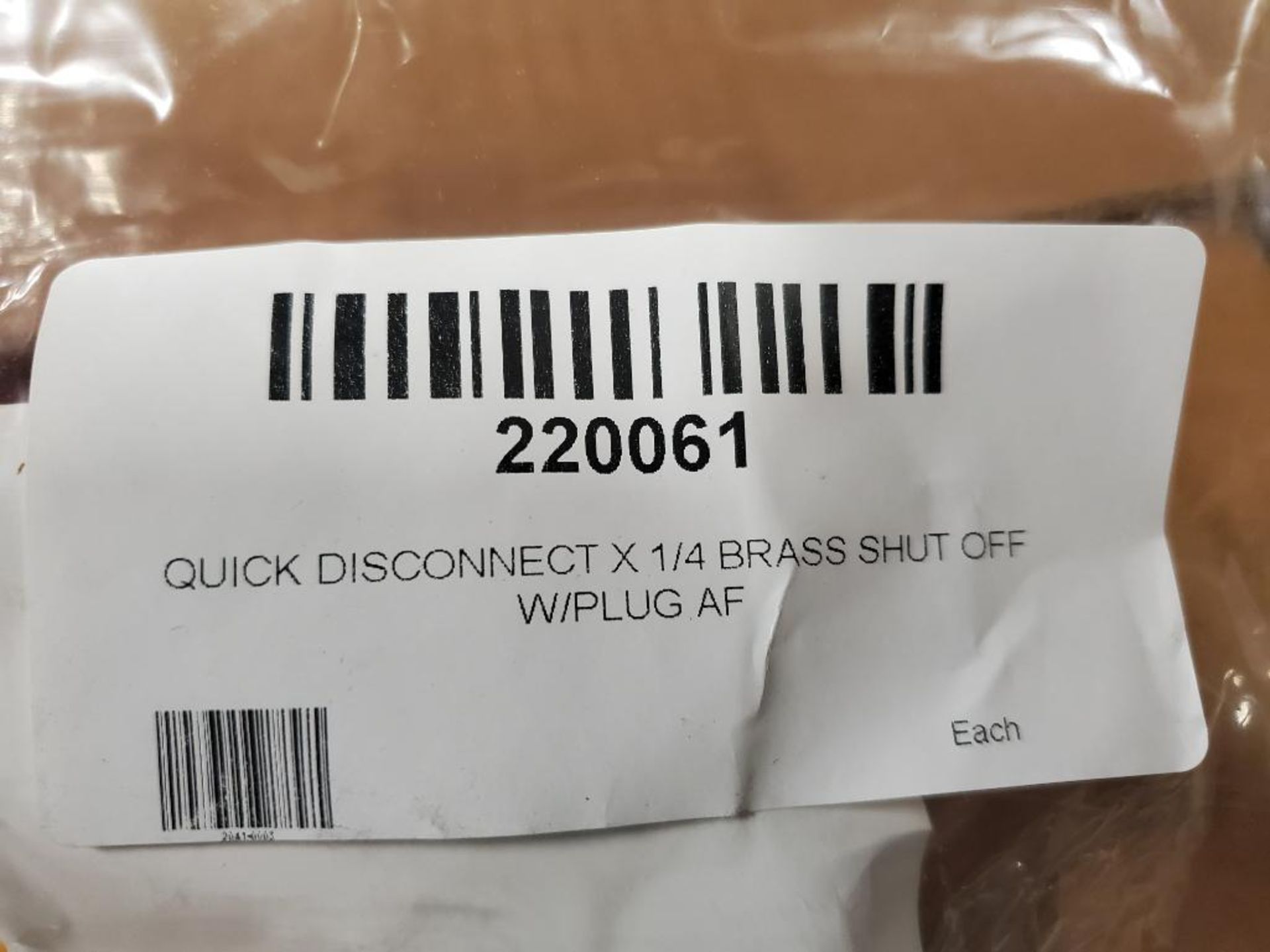 Qty 100 - Propane quick disconnect shut off. Part number 220061. For a ...