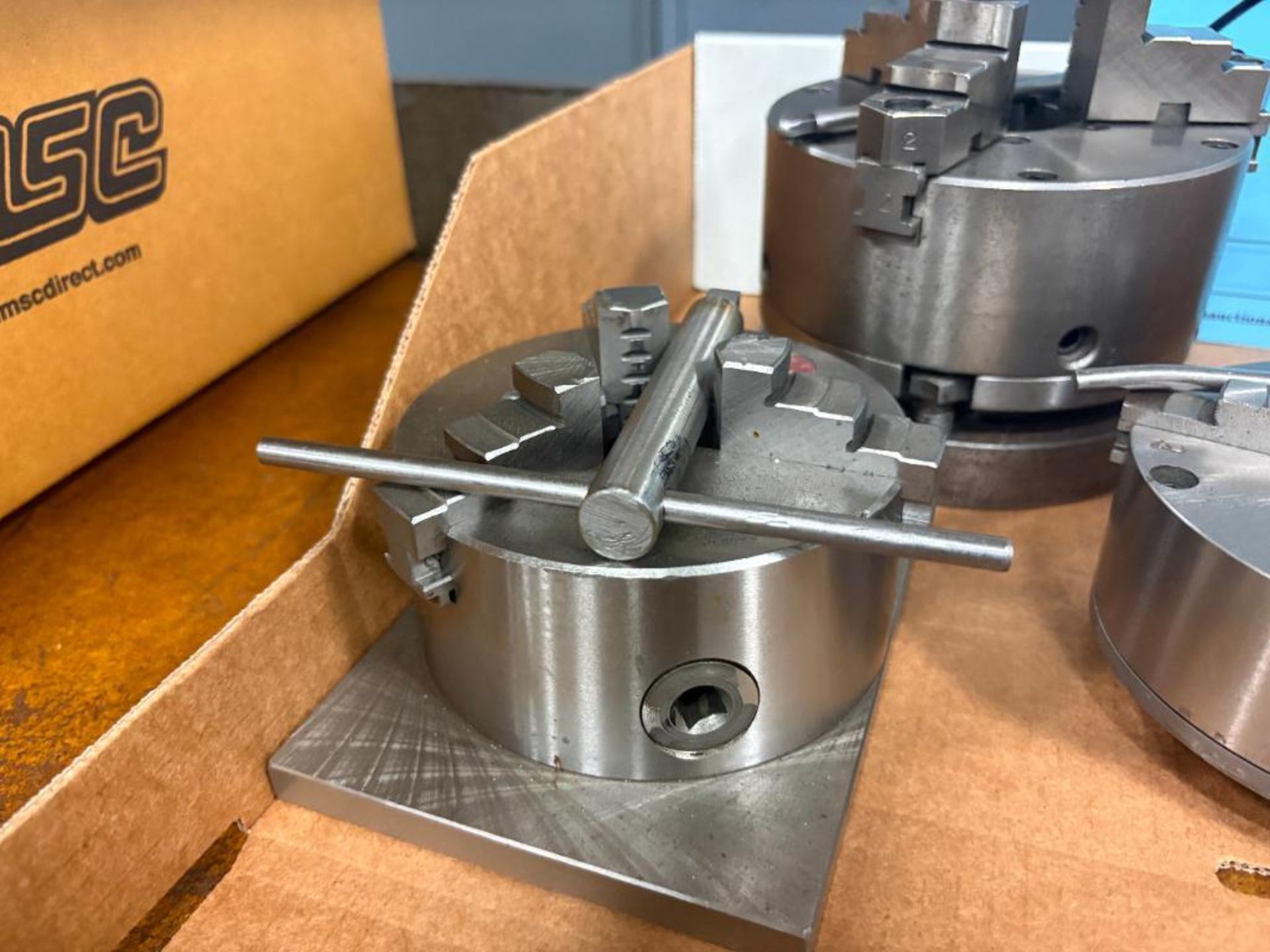 LOT: (3) 3-Jaw Chuck Fixtures - (1) 6" and (2) 5"
