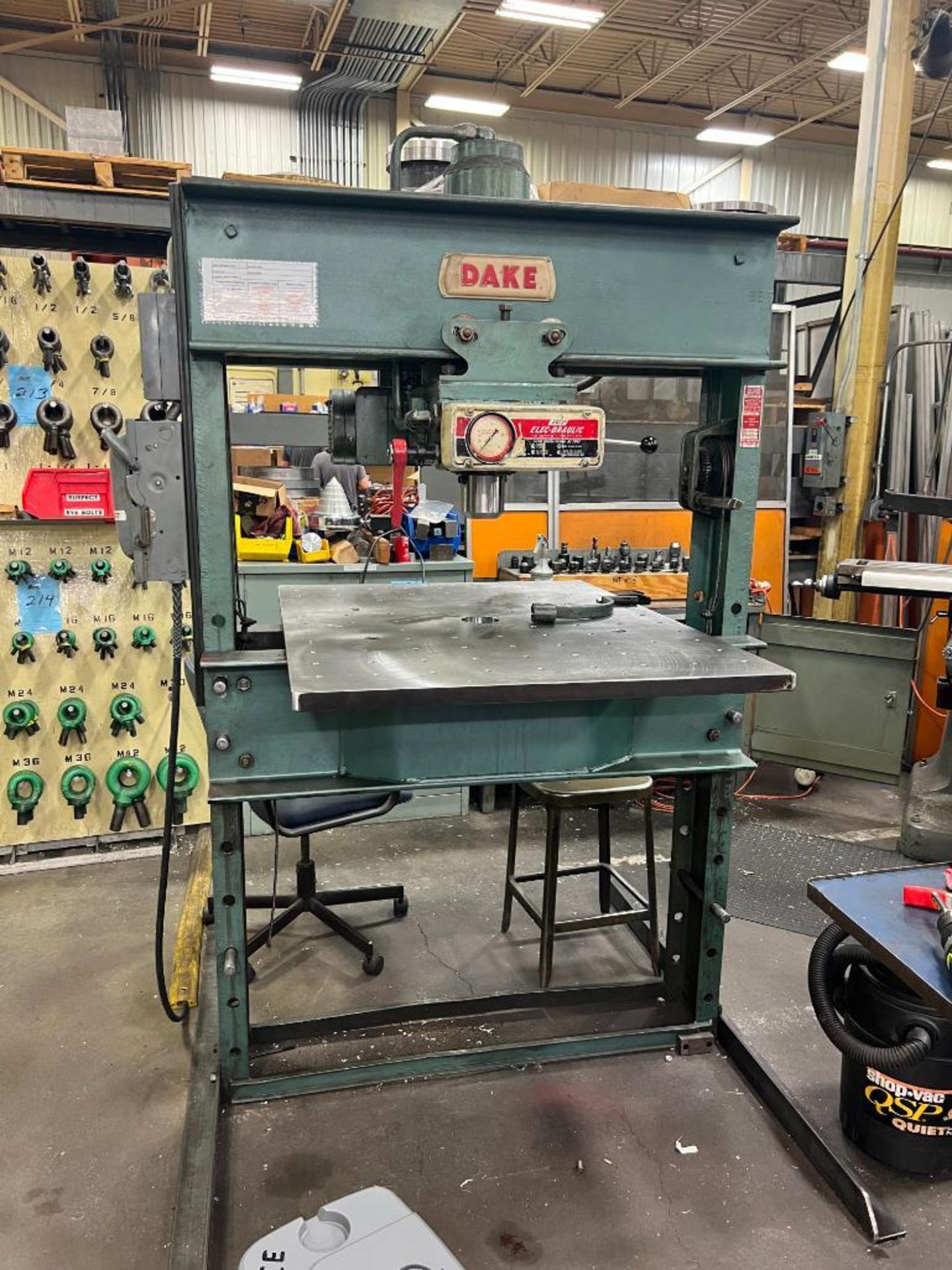 Dake Model 5-075 H-Frame Shop Press, S/N 167465, Electrohydraulic Model ...