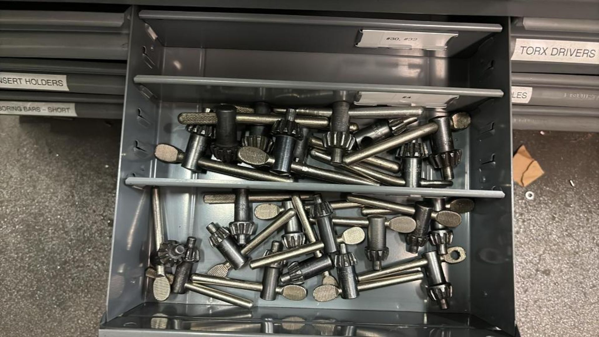 27-Drawer Equipto Cabinet w/ Assorted Hardware & HSS Tooling