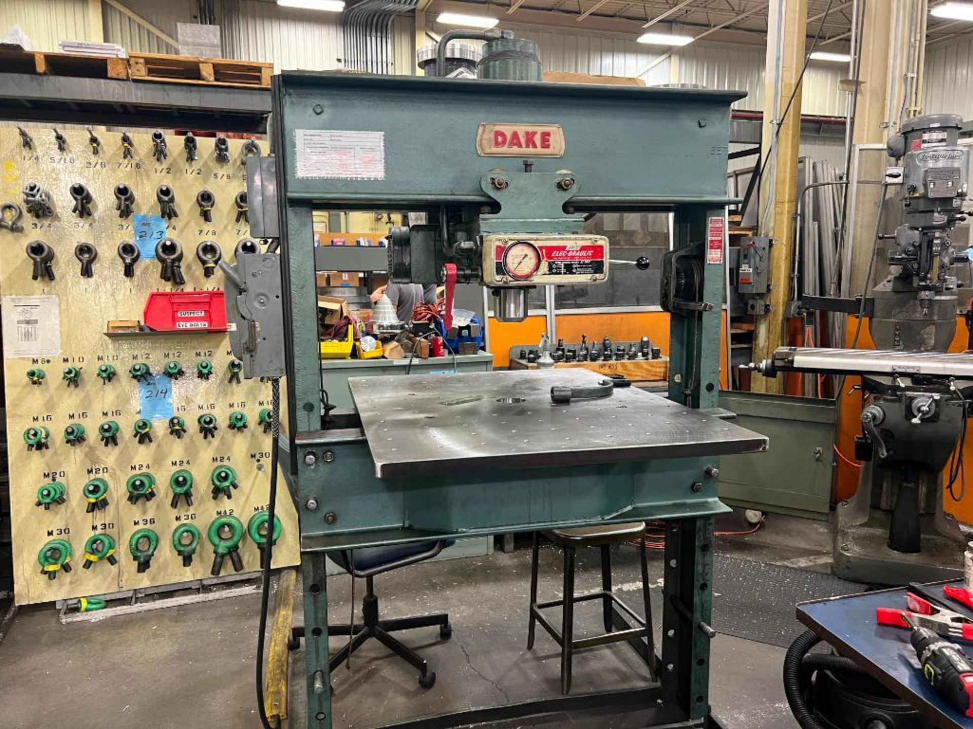 Dake Model 5-075 H-Frame Shop Press, S/N 167465, Electrohydraulic Model ...
