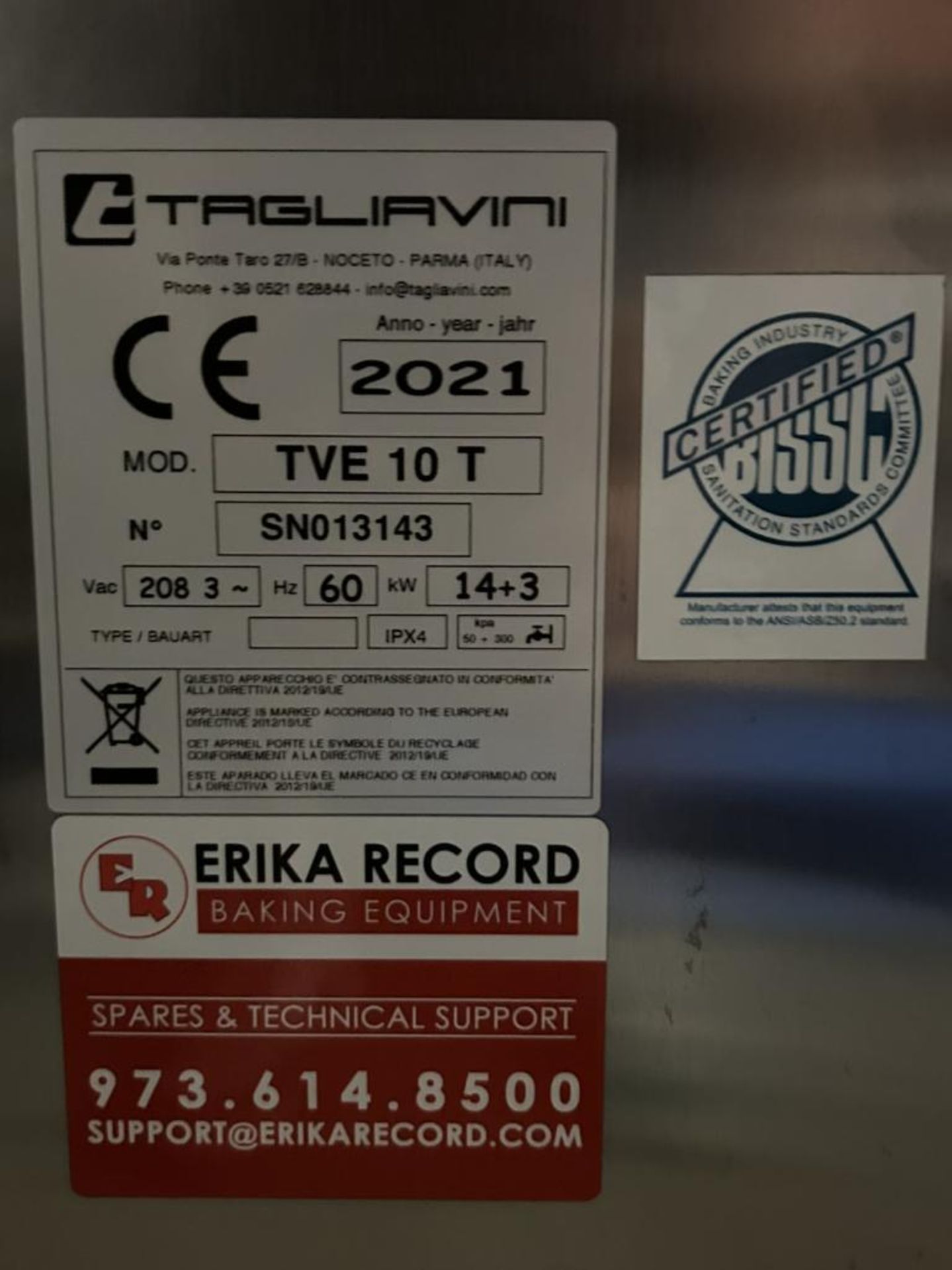 Tagliavini Stainless Steel Electric Convection Oven, Model # TVE-10-T ...