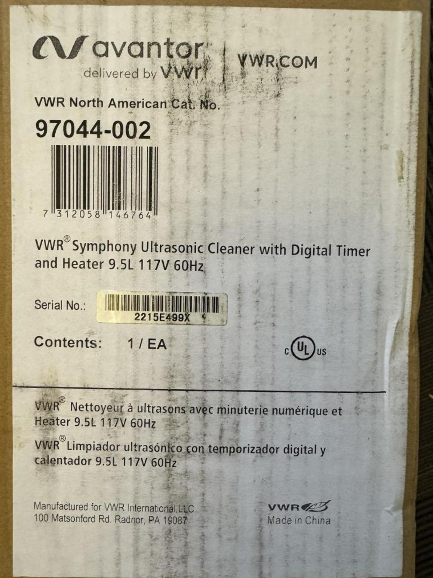 VWR Symphony Ultrasonic Cleaner with Digital Timer and Heater, 9.5L ...