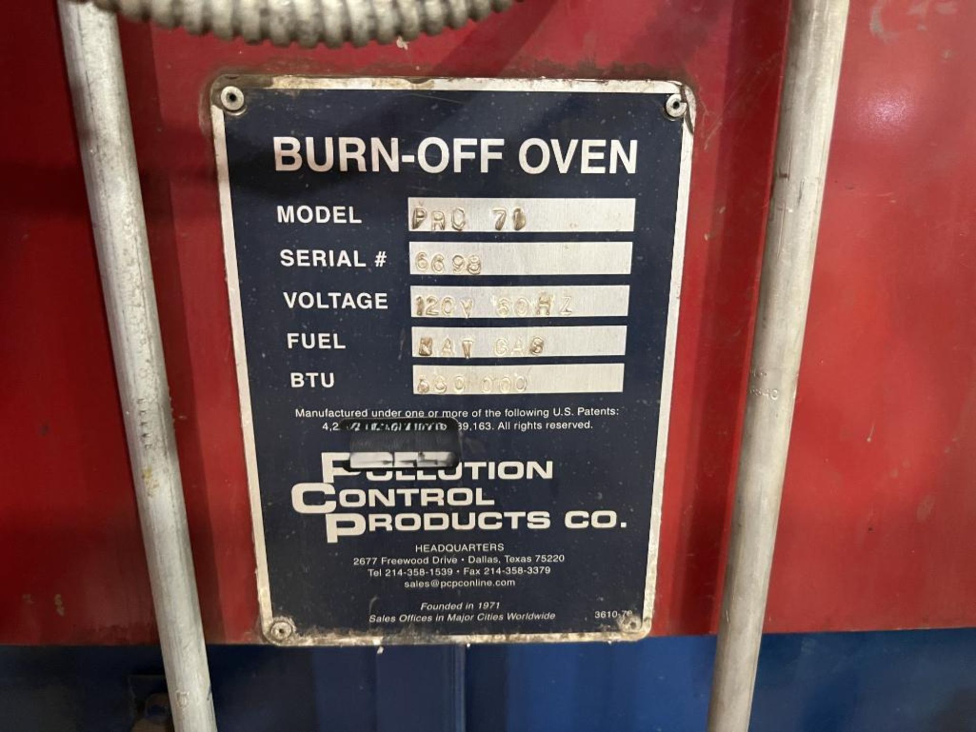 Pollution Control Products Burn-Off Oven Model PRO-71, S/N 6698 ...