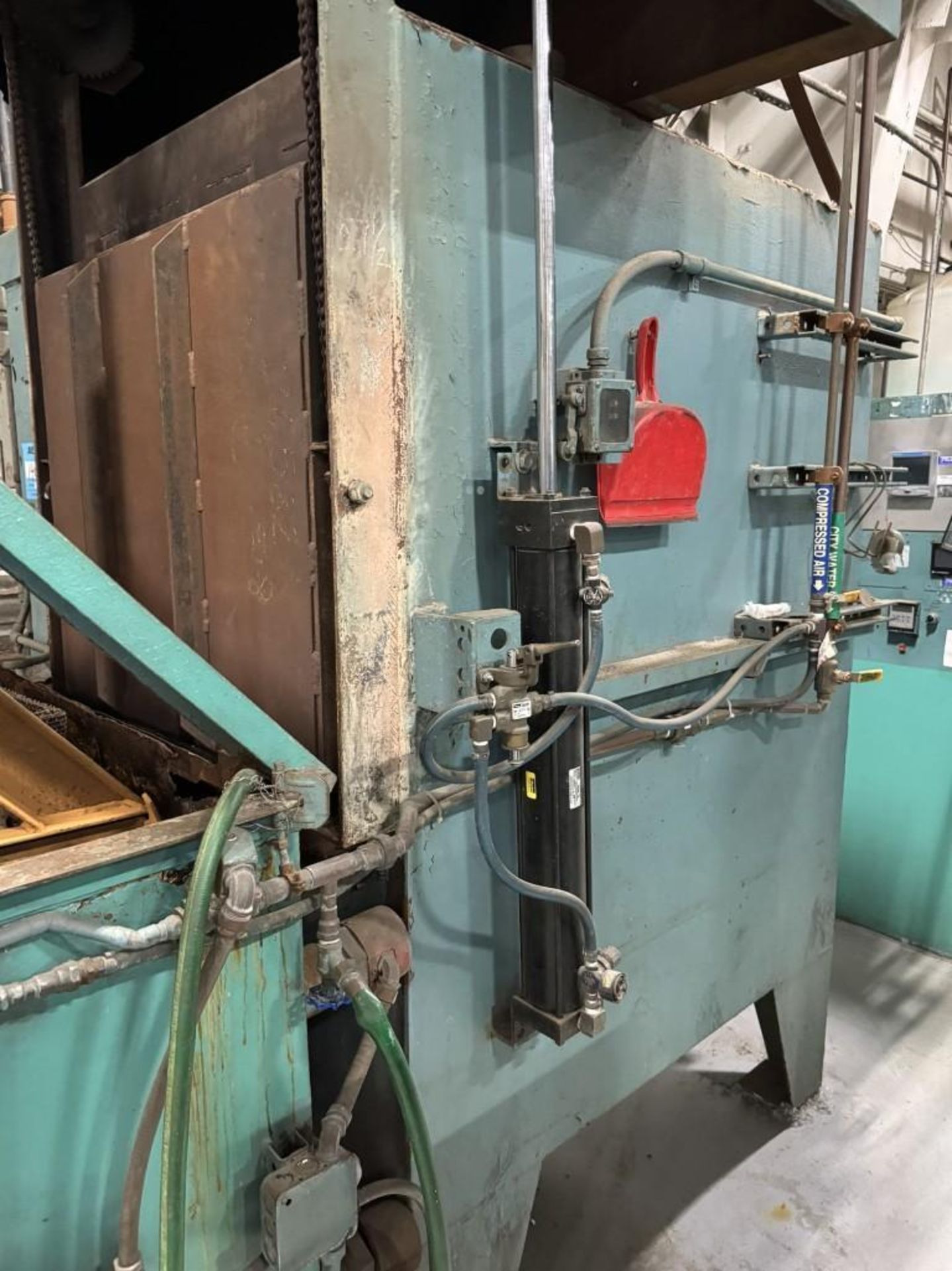 Gas Heated Quench Furnace. With control panel and quench tank.