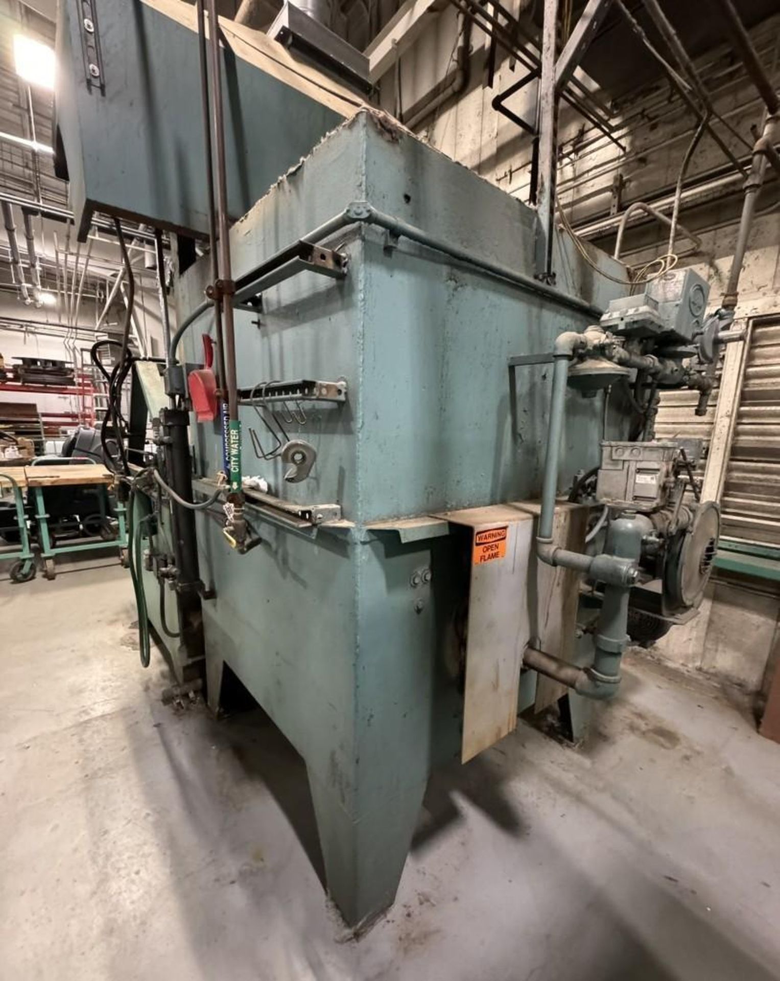 Gas Heated Quench Furnace. With control panel and quench tank.