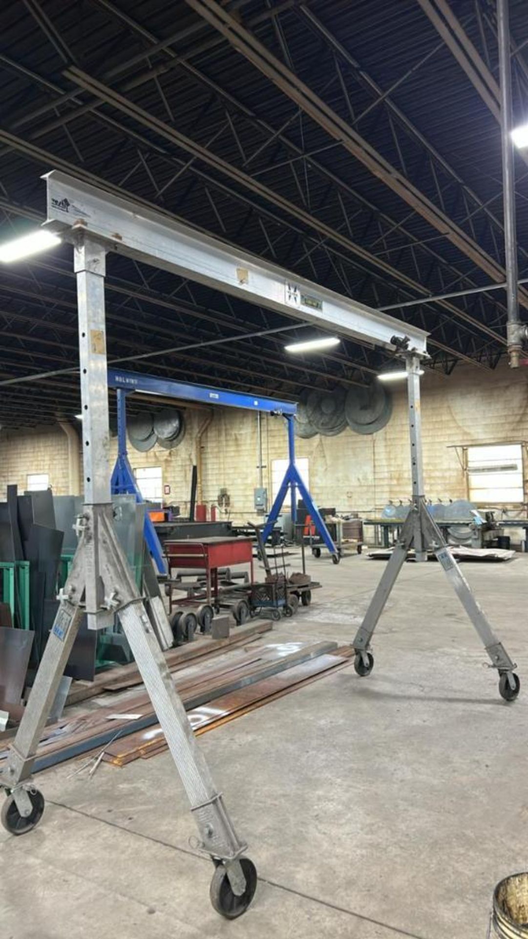 Vestil Aluminum Adjustable Height Rolling Gantry, Approximate 1 Ton ...