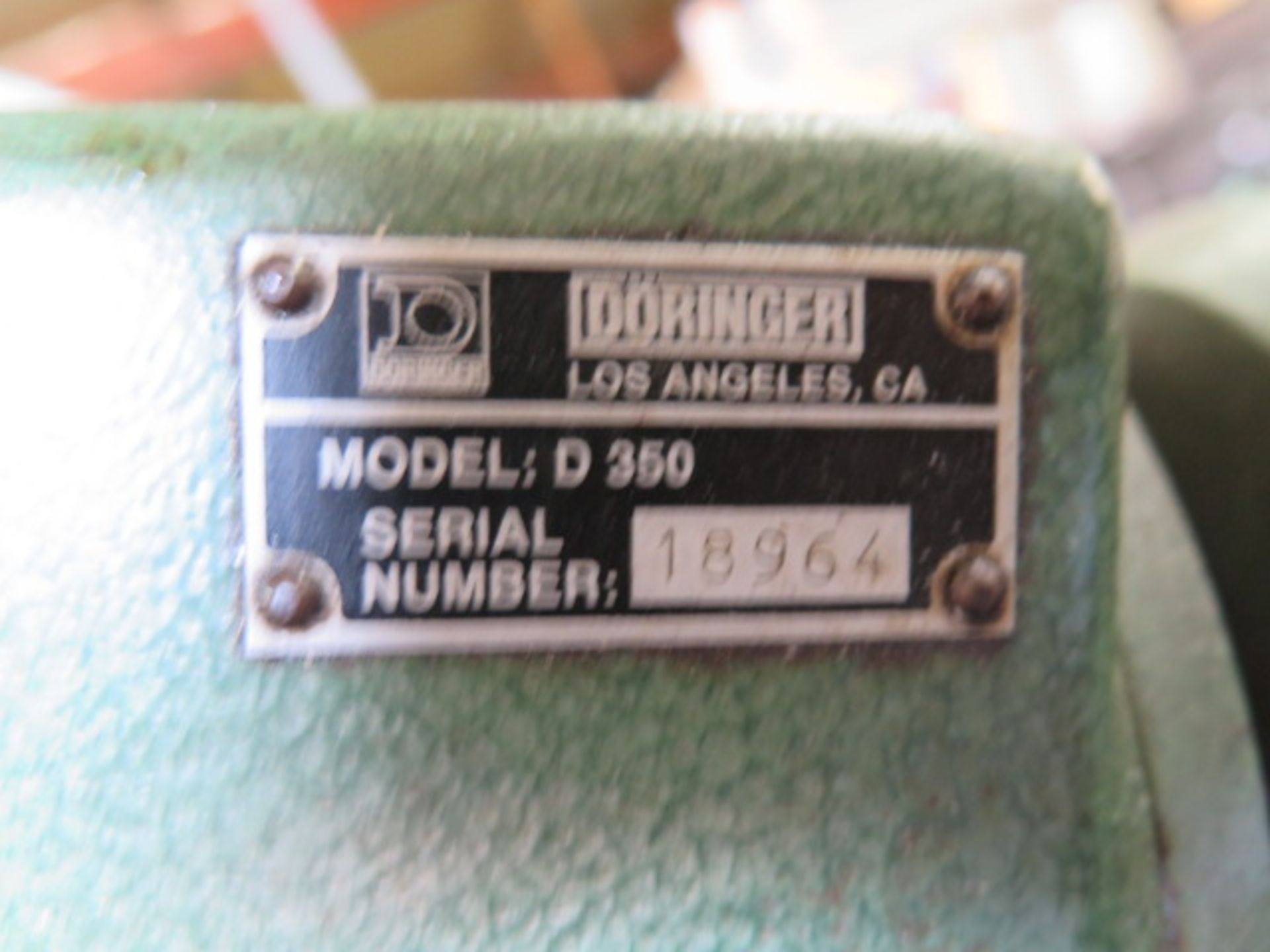 Doringer D-350 Miter Cold Saw s/n 18964 w/ 2-Speeds, Pneumatic Clamping ...