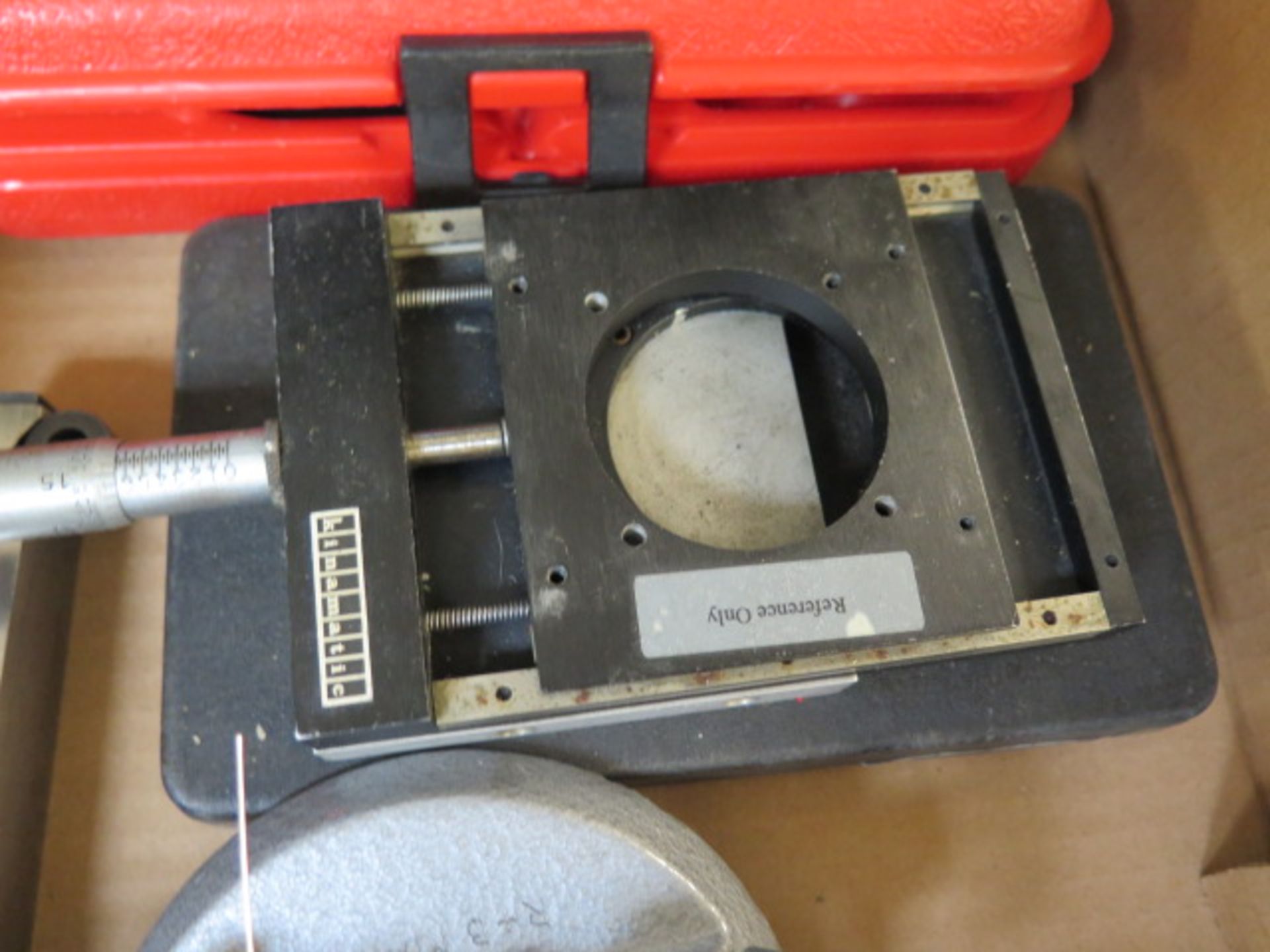 Kinamatic Slide Table w/ Micrometer Head, Mitutoyo Micrometer Stand ...