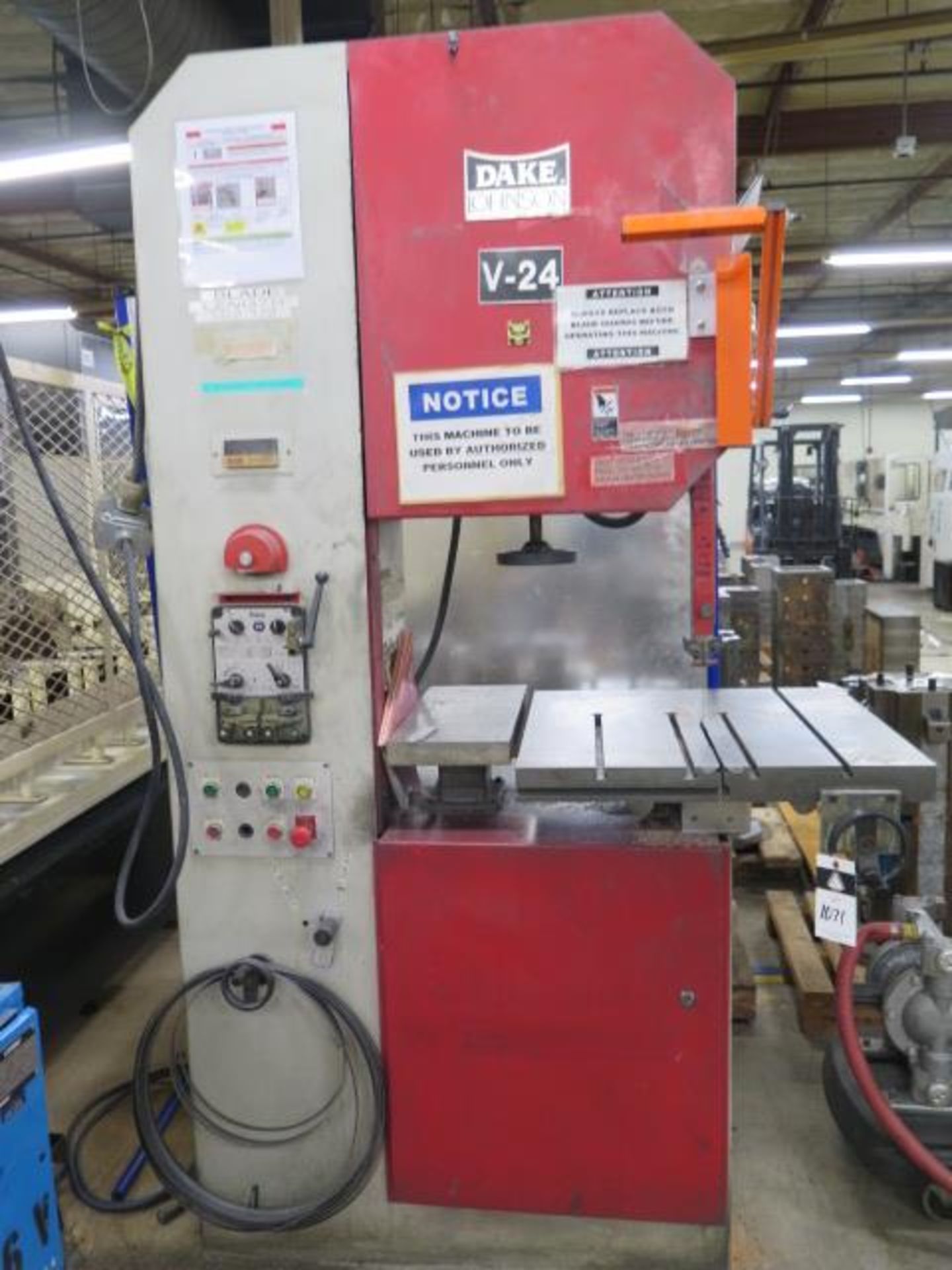 Dake Johnson V24 24" Vertical Band Saw s/n 987024-2 w/ Blade Welder26 ...