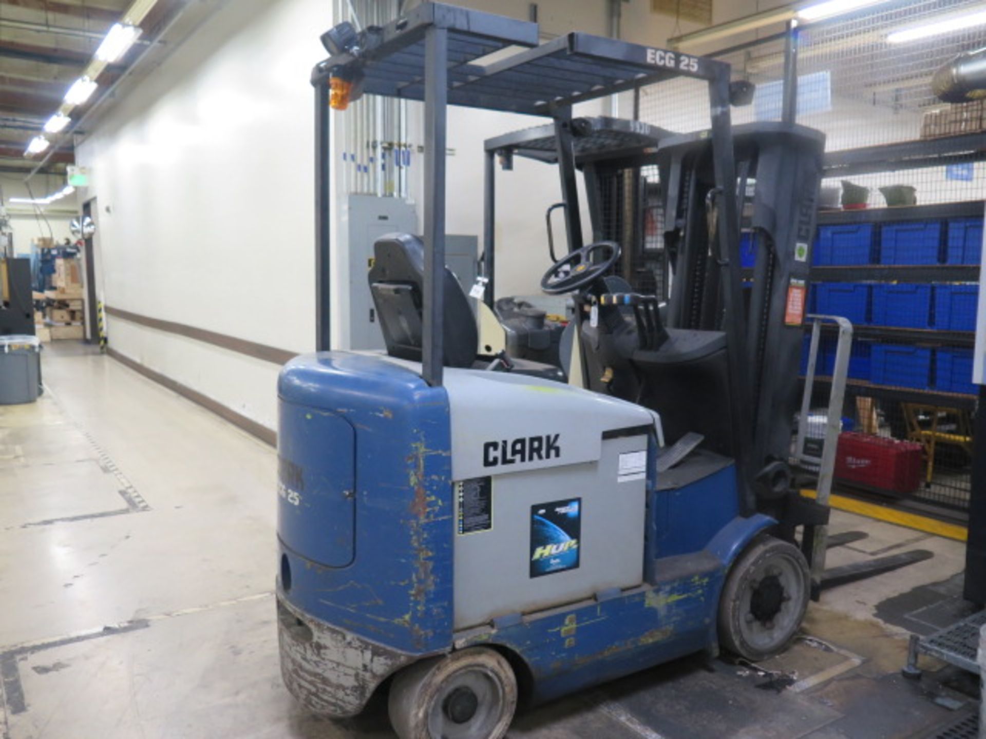 Clark ECG25 4800 Lb Cap Electric Forklift s/n ECG358-0011-6751 w/ 3 ...