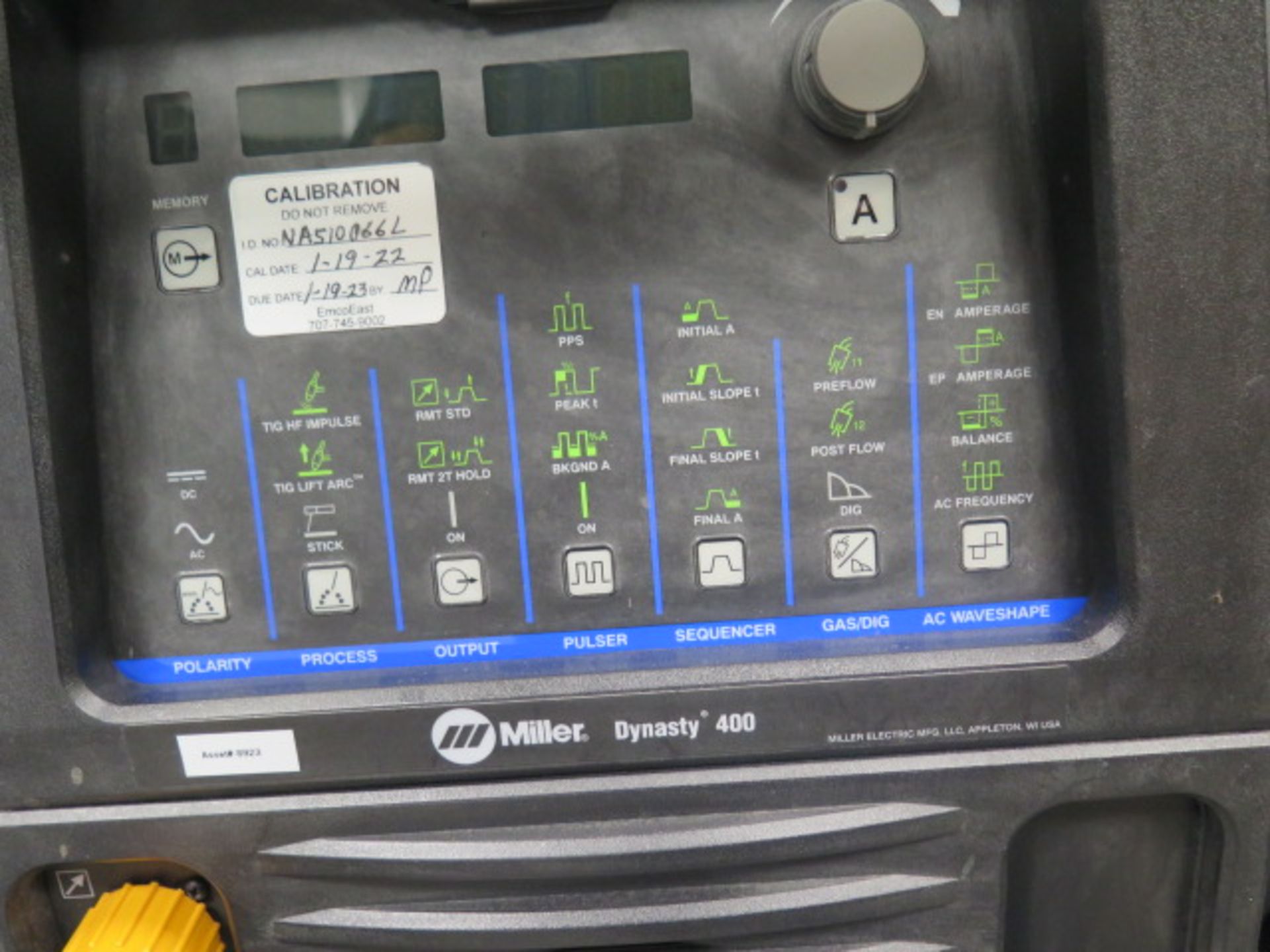 Miller Dynasty 400 Arc Welding Power Source w/ Remote Foot Control, and ...