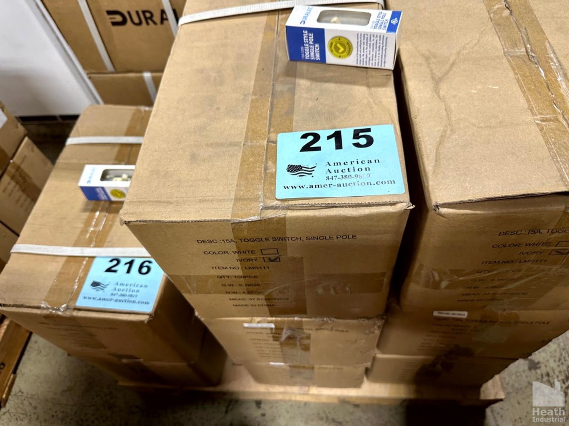 (3) BOXES 15 AMP IVORY TOGGLE SWITCHES 100/BOX