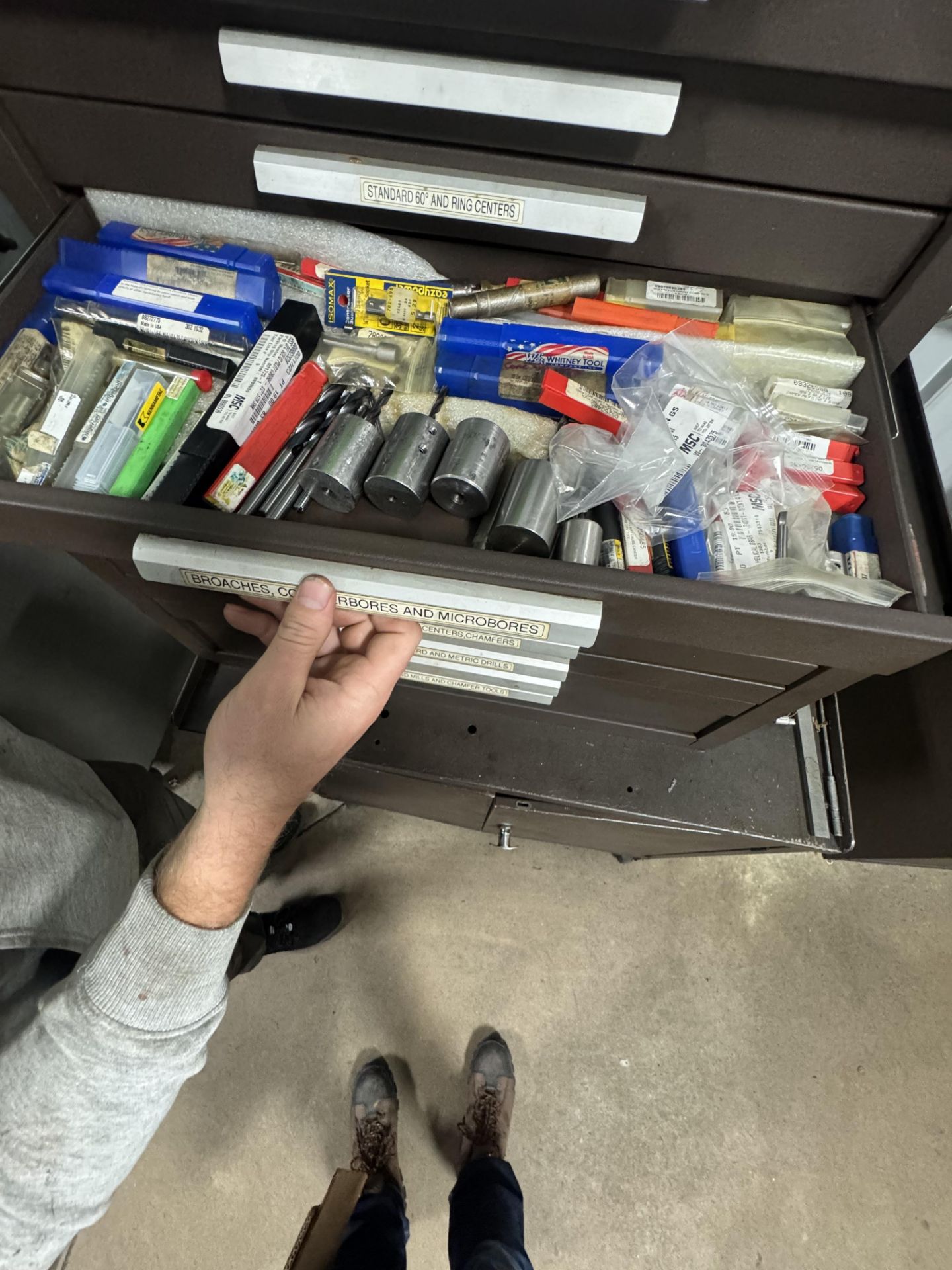 9 Drawer Kennedy Tool Box on top of a 2 door Kennedy Cabniet on wheels ...
