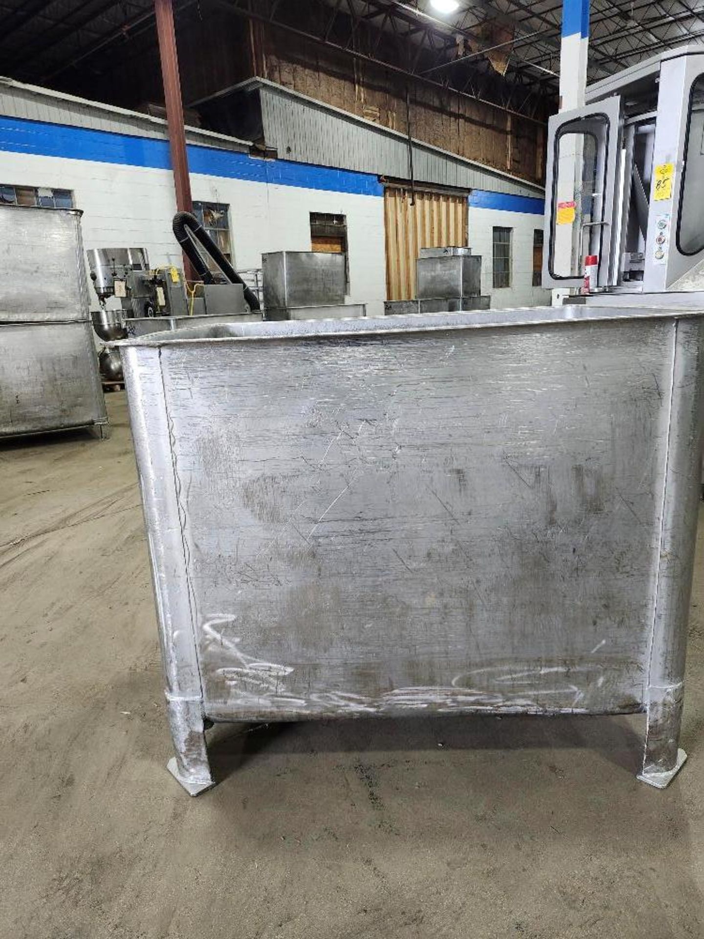 Stainless Steel Vats, inside dimensions 36" W X 47" L X 36" D, on feet ...