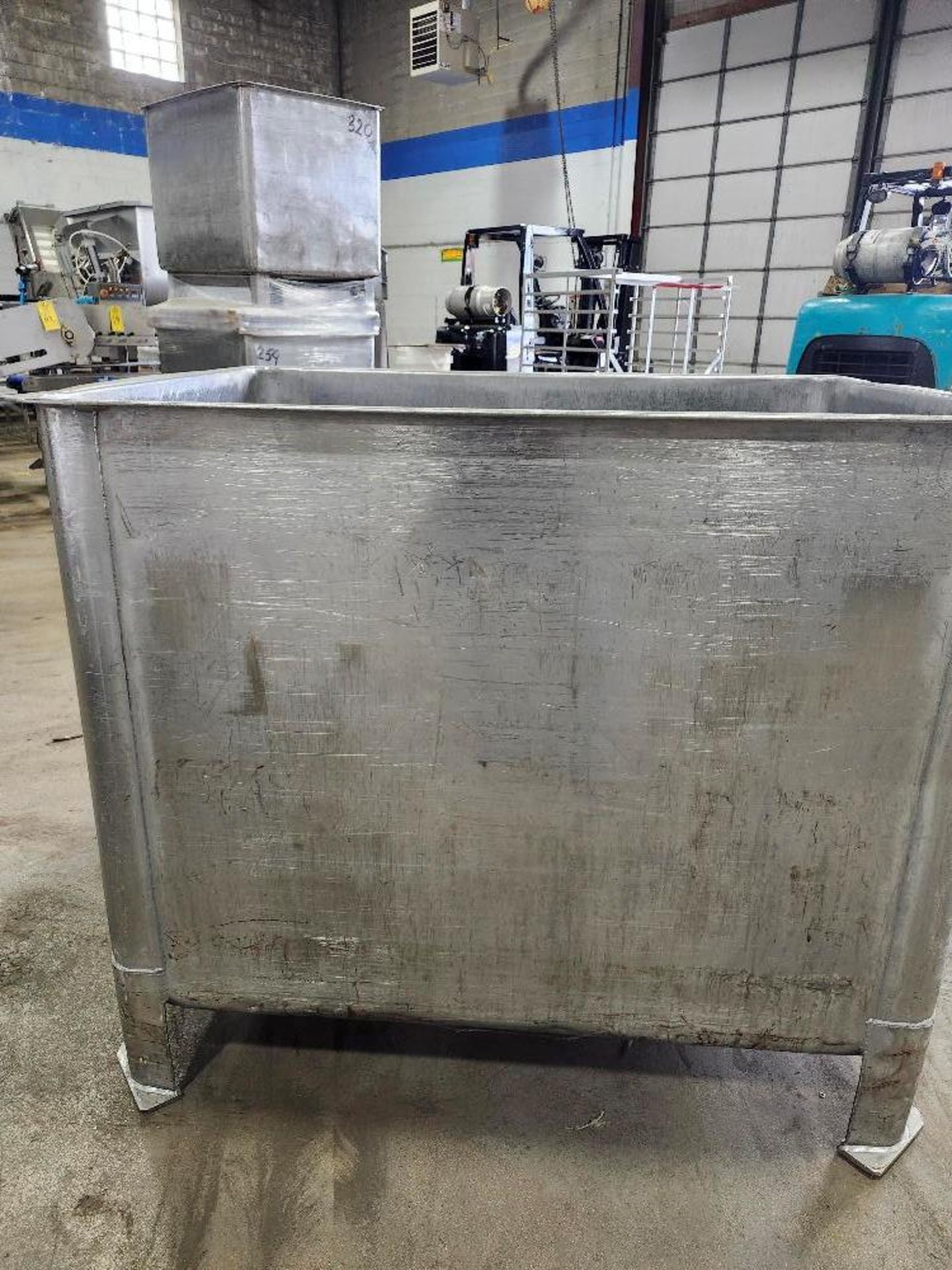 Stainless Steel Vats, inside dimensions 36" W X 47" L X 36" D, on feet ...