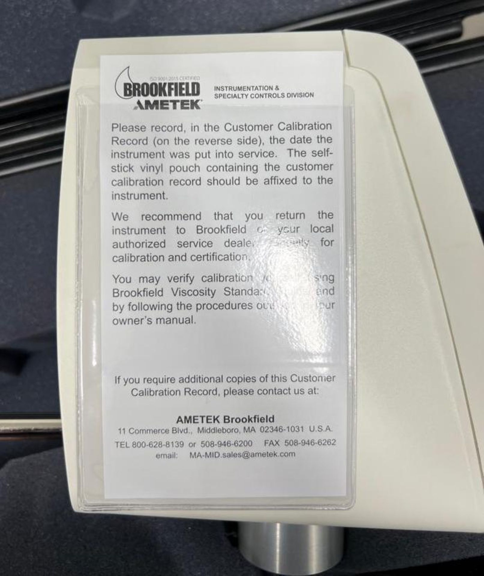 Brookfield Ametek Viscometer Rotational, including a RV Spindle Set ...