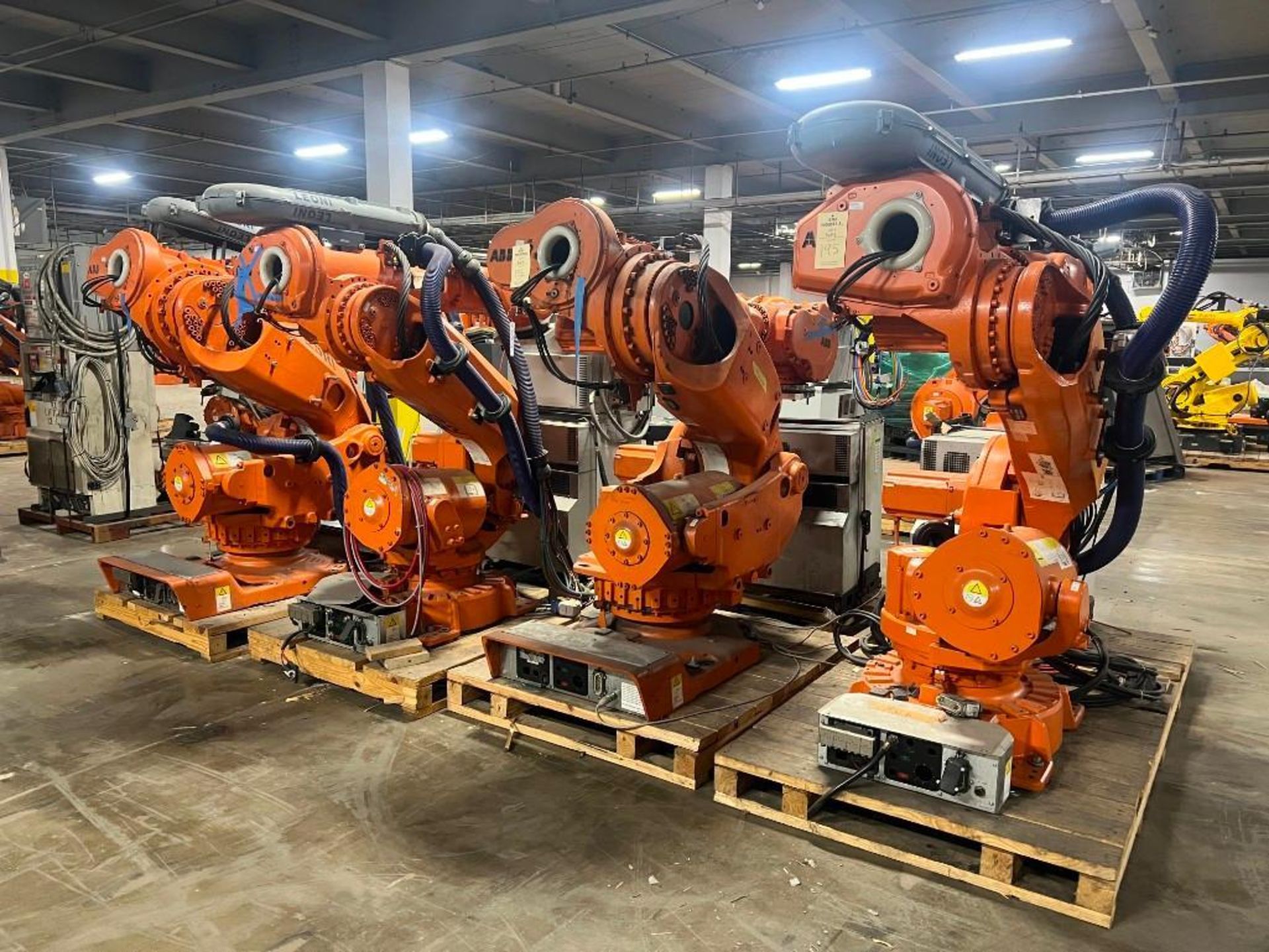 Loading Fee: $ 400.00 Lot of (4) ABB Robots & Controllers (3) ABB #IRB 6640 M2004 *Note - Uni