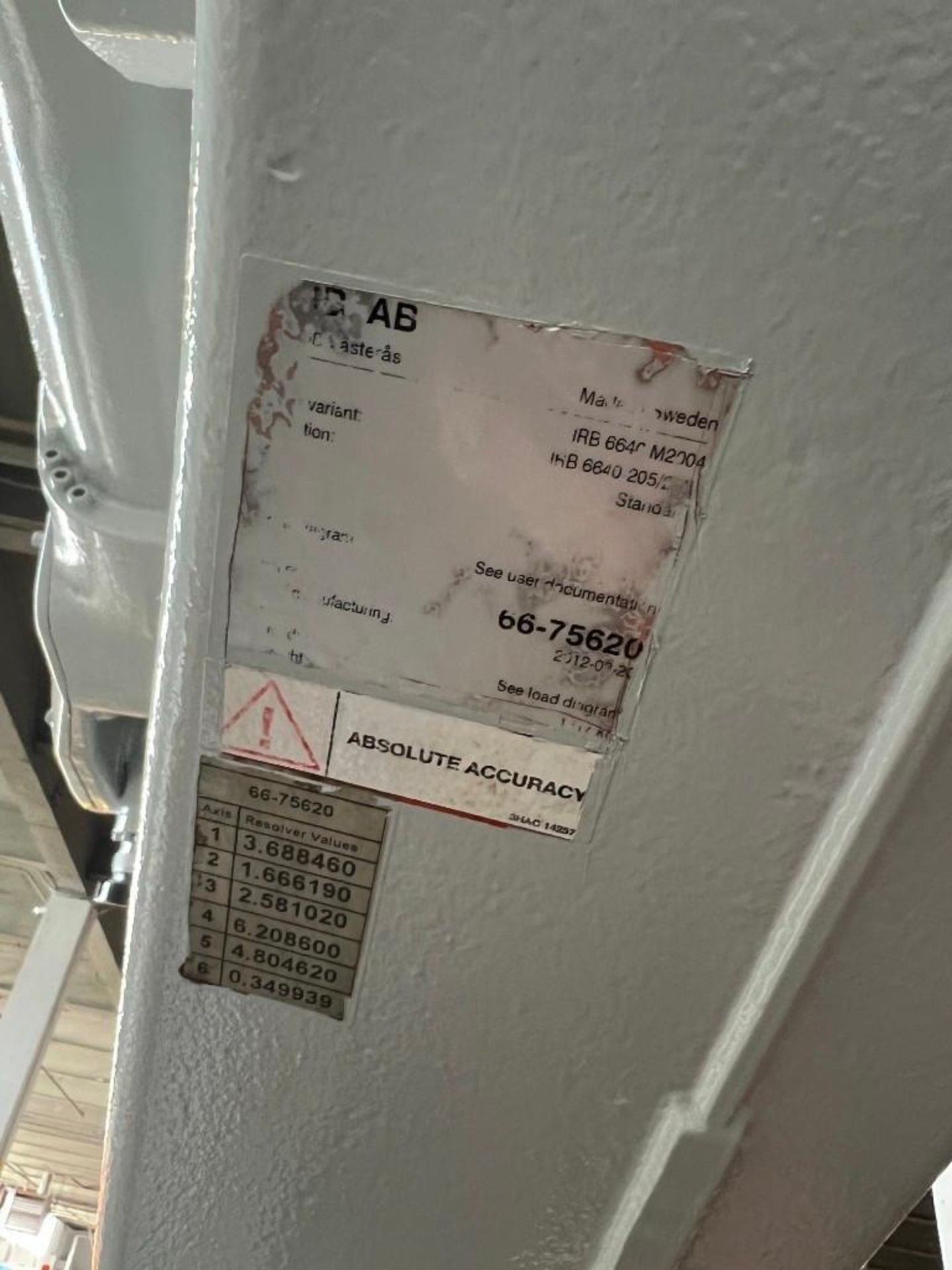 Loading Fee: $ 180.00 ABB #IRB 6640 M2004 Robot & Controller w/ABB # ...