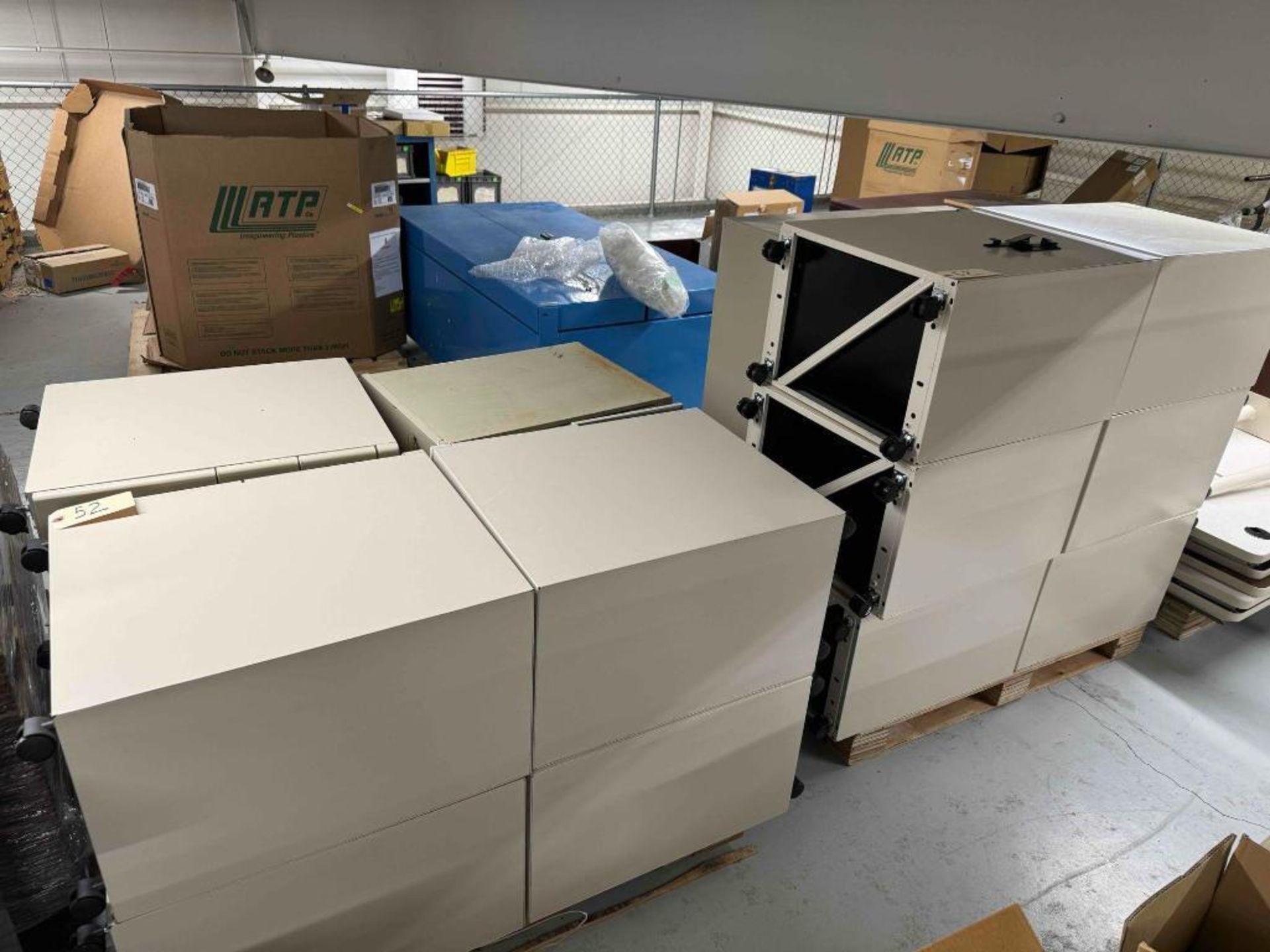 Loading Fee: $20 (2) Skids Of Steel Storage Cabinets With Casters And ...