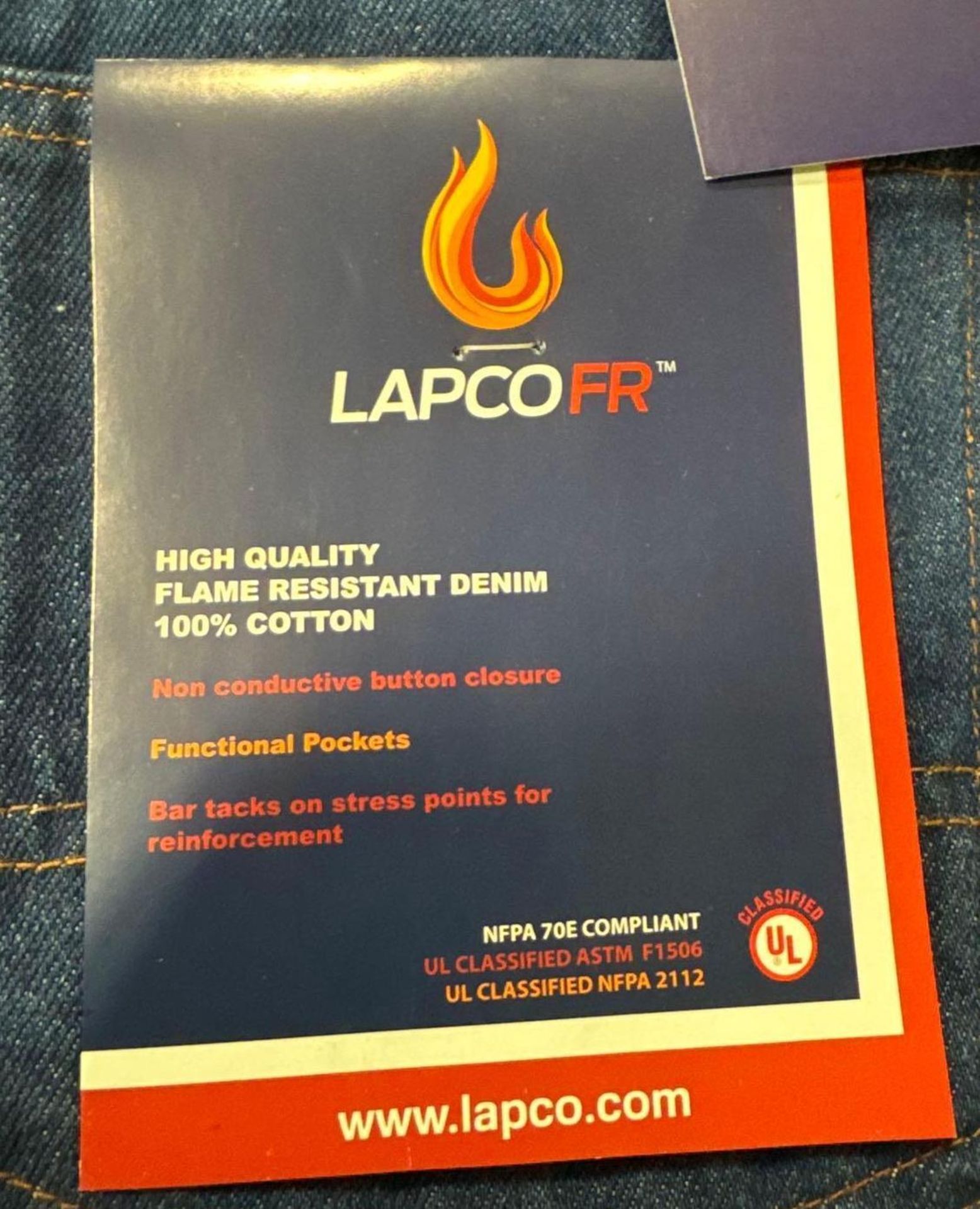(6) - Lapco FR High Quality Flame Resistant Demin Style Number: D ...