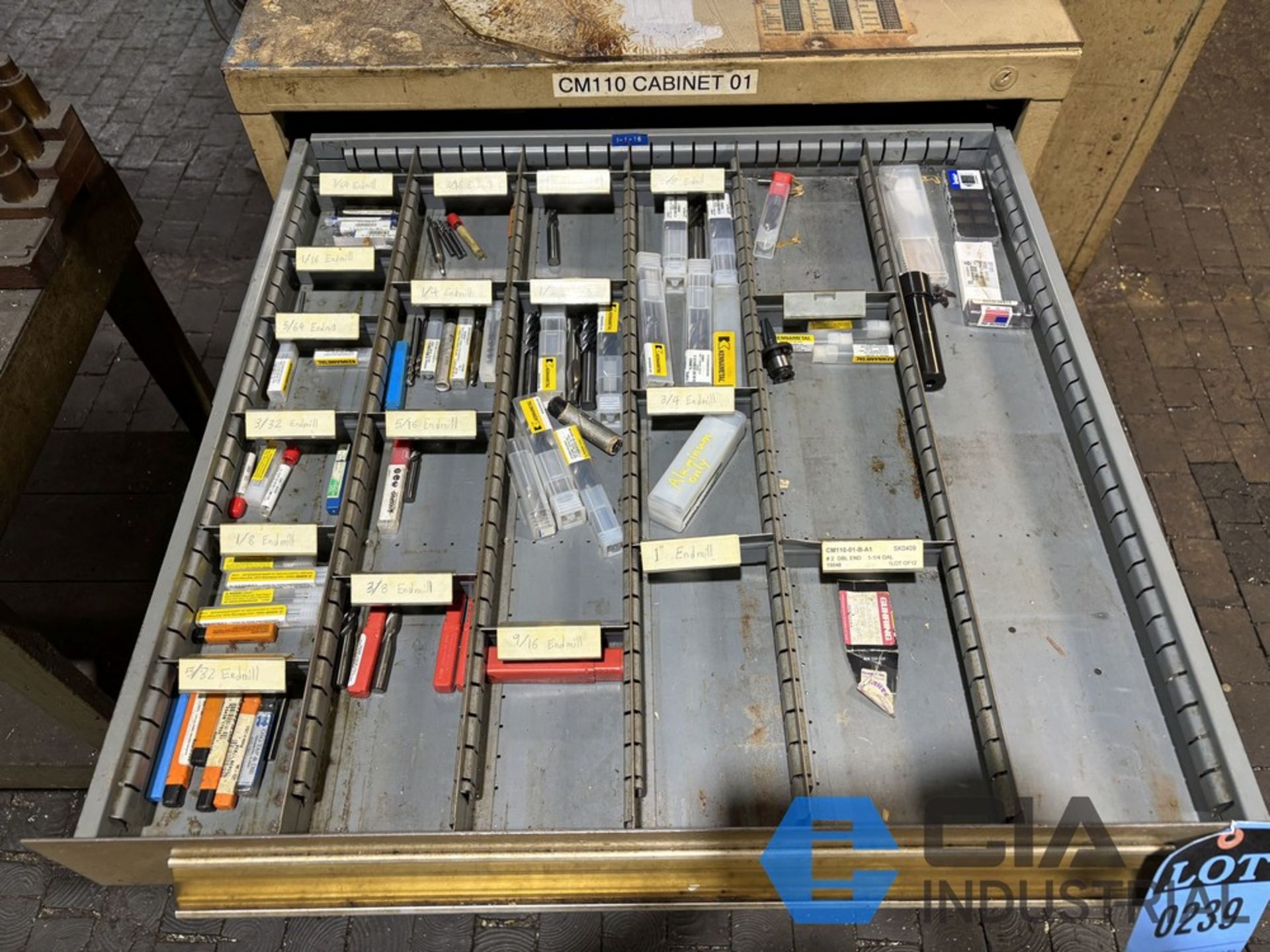 9-DRAWER LISTA-TYPE CABINET WITH MISCELLANEOUS CARBIDE TOOLING AND ...