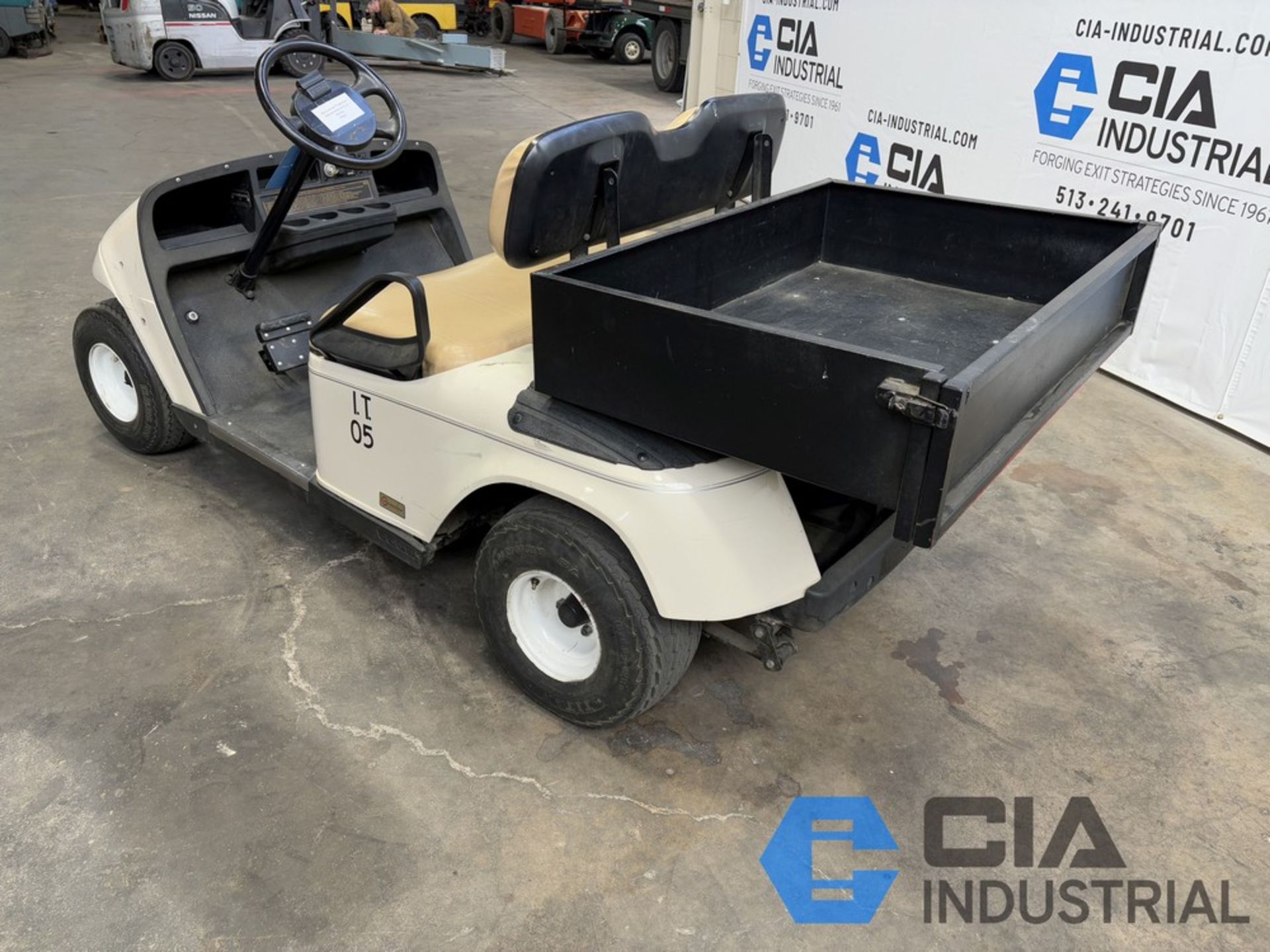 E-Z-GO MODEL J400 2-PERSON ELECTRIC GOLF CART W/ DUMP BED; S/N 1308029 ...