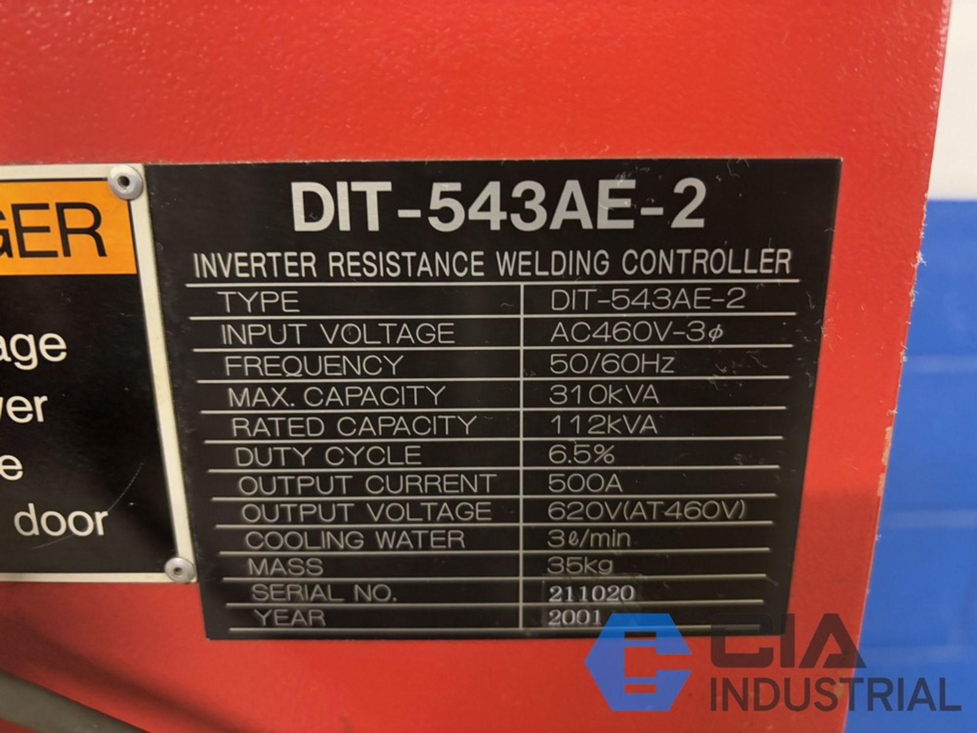 80 KVA AMADA MODEL ID-40-ST SPOT WELDER; S/N 40800213, 25" THROAT, DIT ...