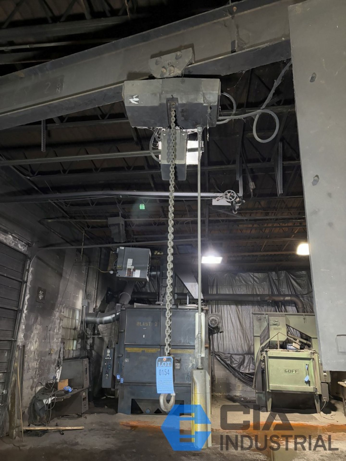 14' ARM X 12' HIGH COLUMN X 2 TON GAFFNEY ROTATING JIB CRANE WITH 2 TON ...