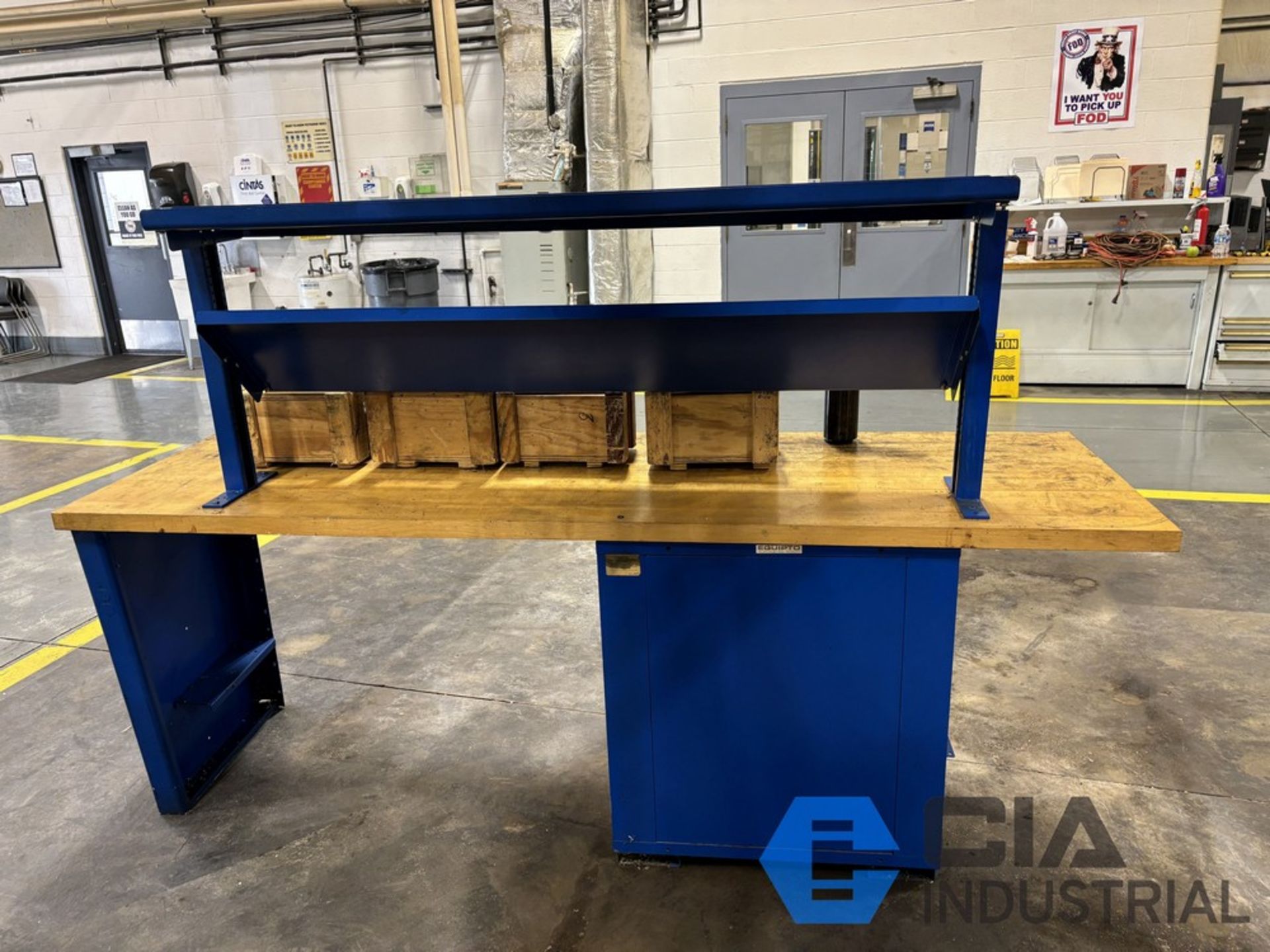 6-DRAWER EQUIPTO TOOLING CABINET WITH WOOD TOP