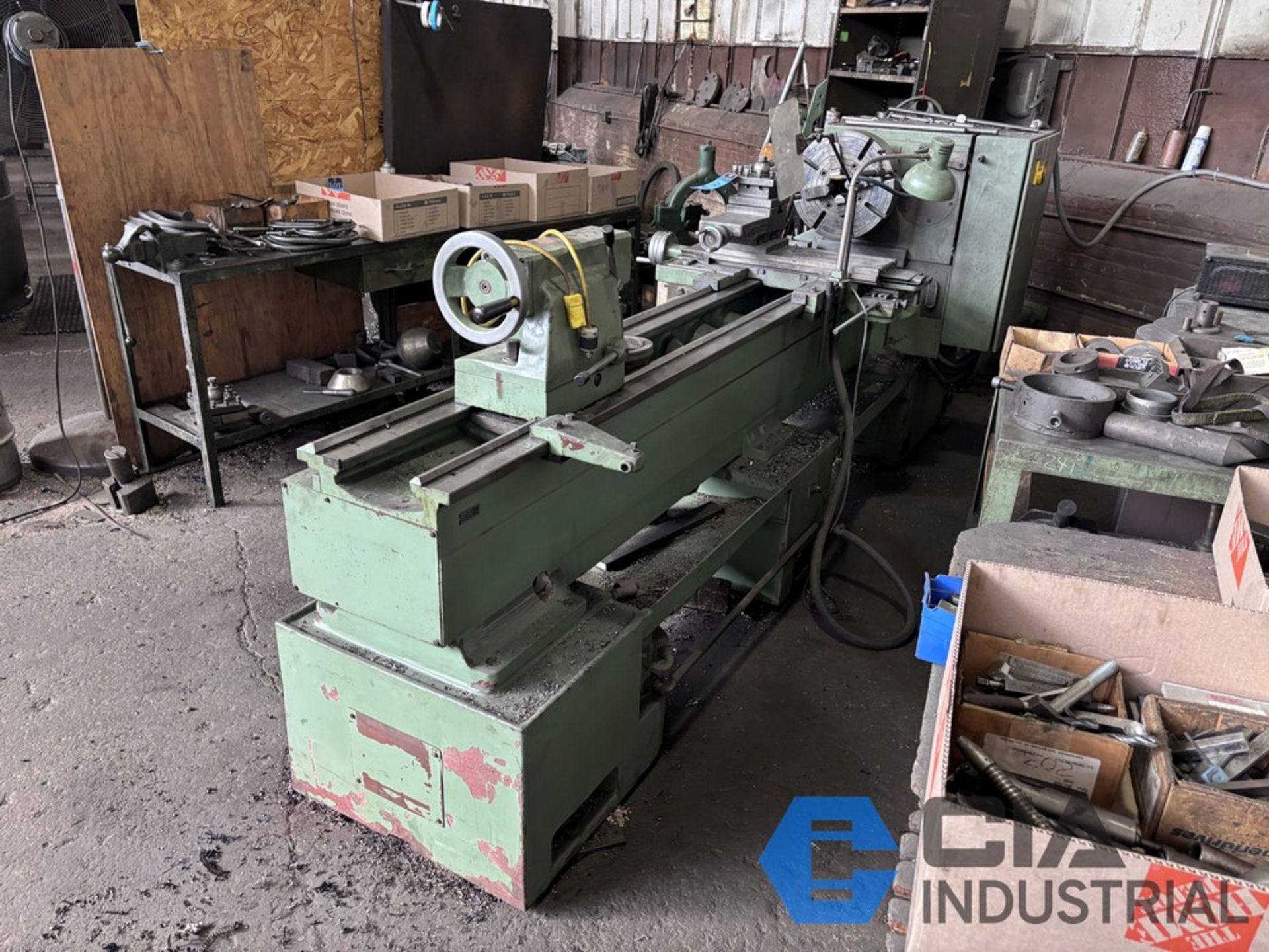 20" X 84" TARNOW ENGINE LATHE; S/N 38-113, 18" 4-JAW CHUCK, TAILSTOCK ...