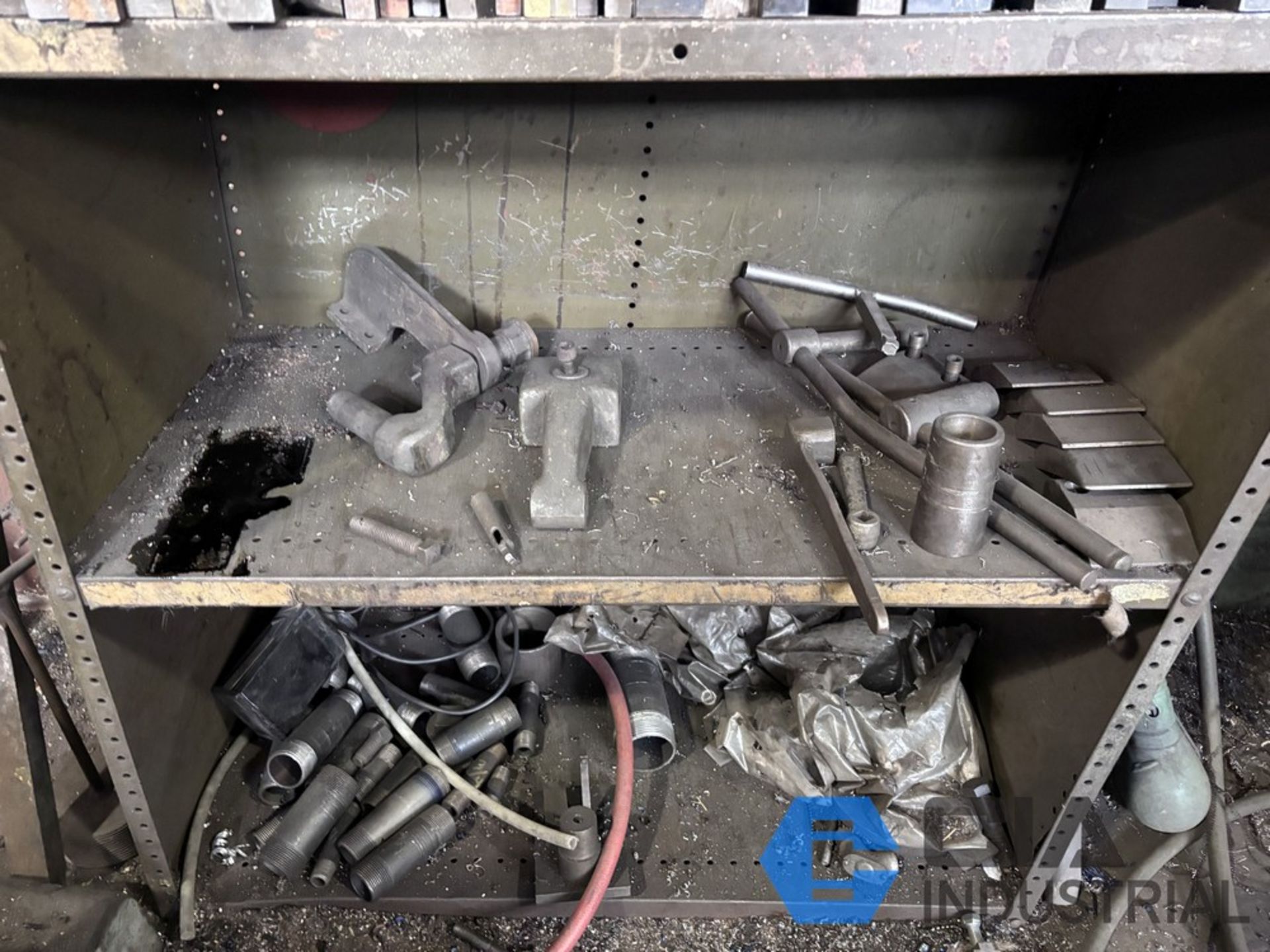 (LOT) LATHE TOOLING ON TABLES & SHELF UNIT
