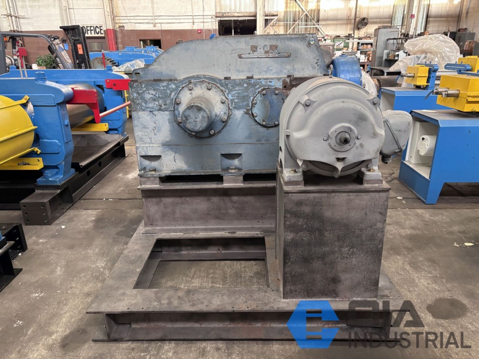 18" X 42" / 50 HP FARRELL RUBBER MILL; FALK GEAR BOX (REBUILT)