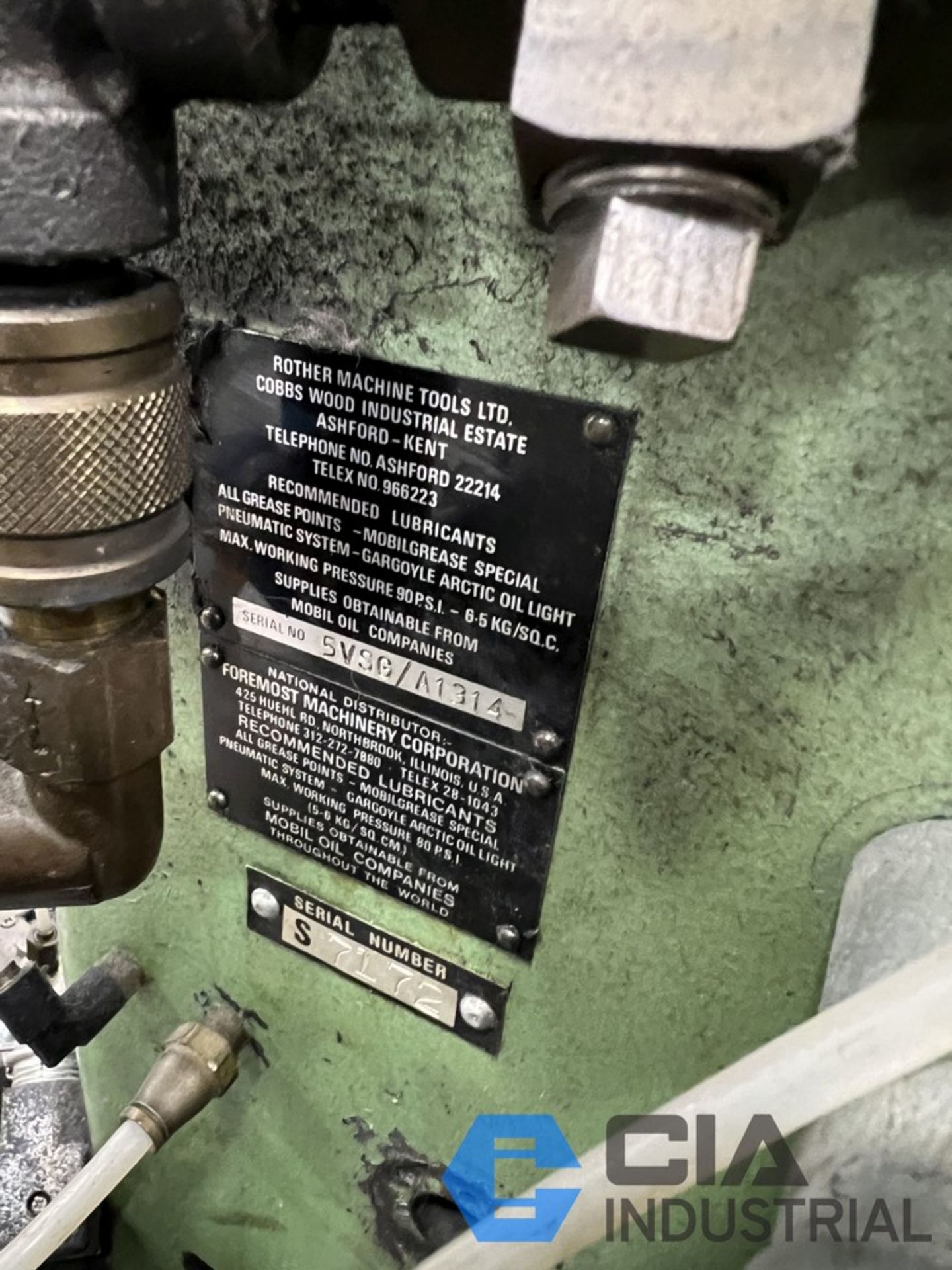 ROTHER MACHINE TOOLS LTD PNEUMATIC PRESSES; S/N 5VSG/A1314 AND 5VSG ...