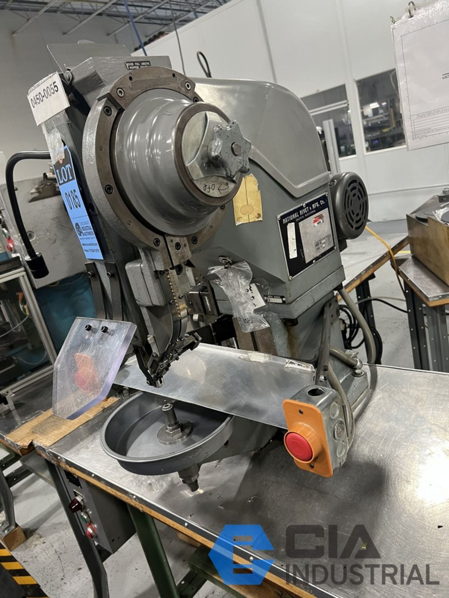 NATIONAL RIVET AND MFG CO MODEL 500B RIVET MACHINE; S/N 929H1, PUSH ...
