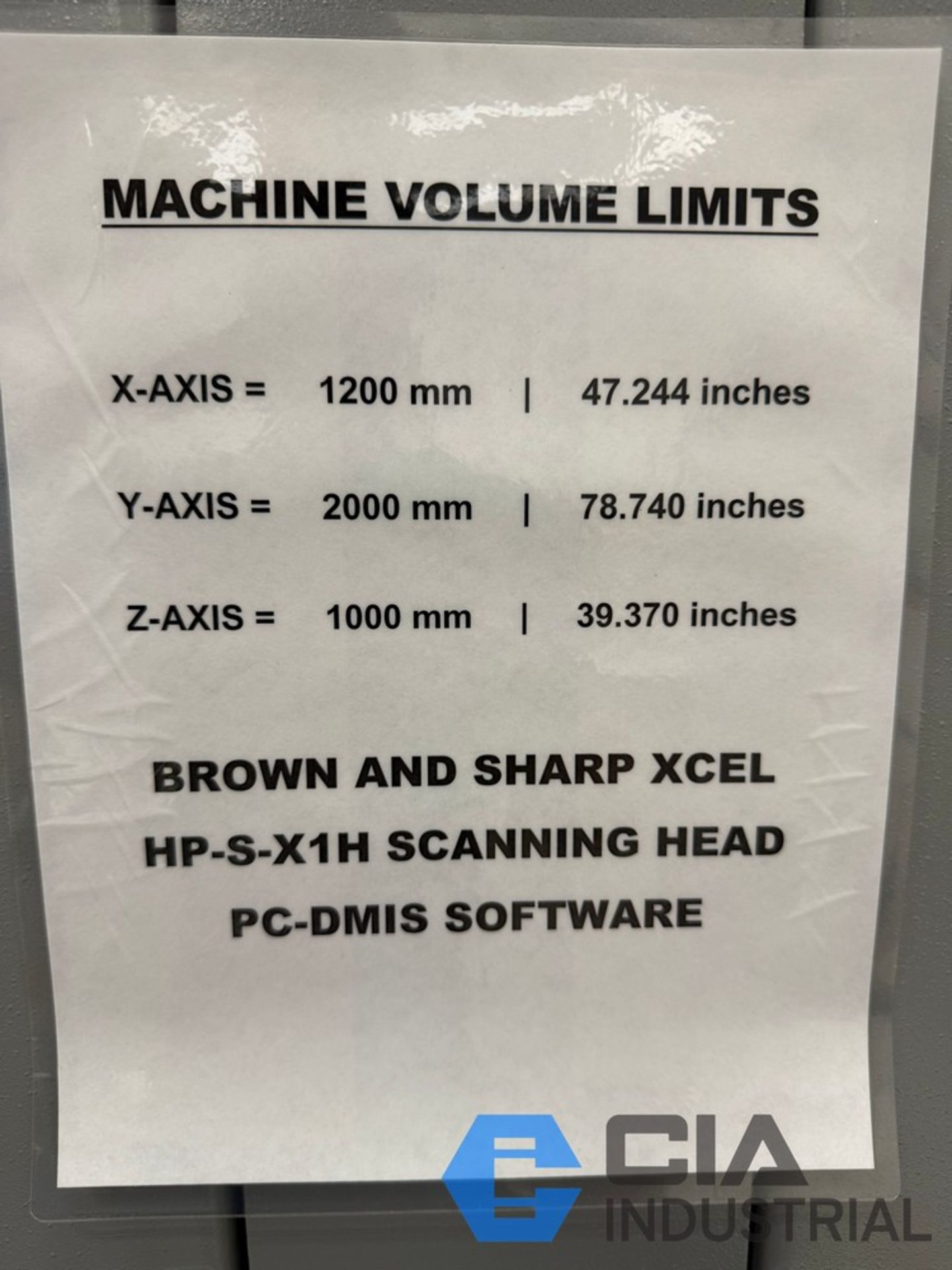 BROWN & SHARPE MODEL XCEL 12-20-10 COORDINATE MEASURING MACHINE; S/N ...
