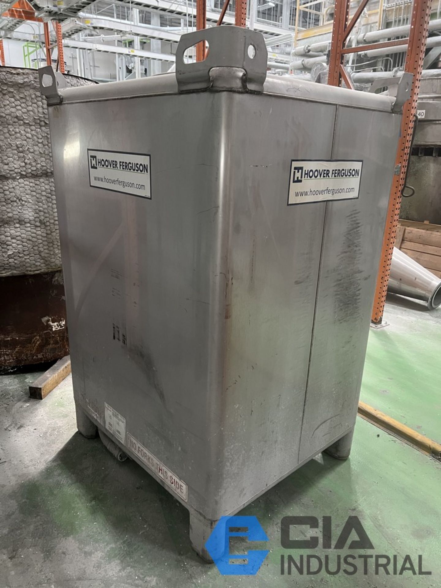 550 GALLON HOOVER FERGUSON TYPE 31A STAINLESS STEEL BULK CONTAINER, 48 ...
