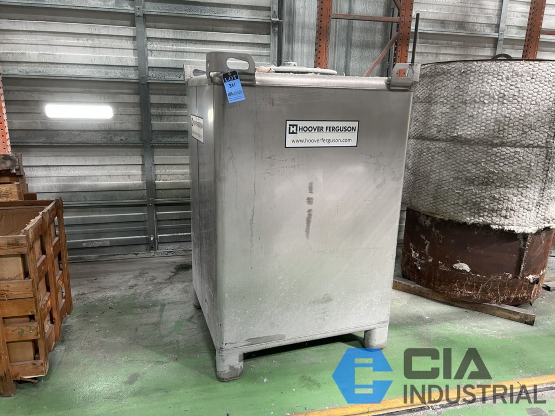550 GALLON HOOVER FERGUSON TYPE 31A STAINLESS STEEL BULK CONTAINER, 48 ...
