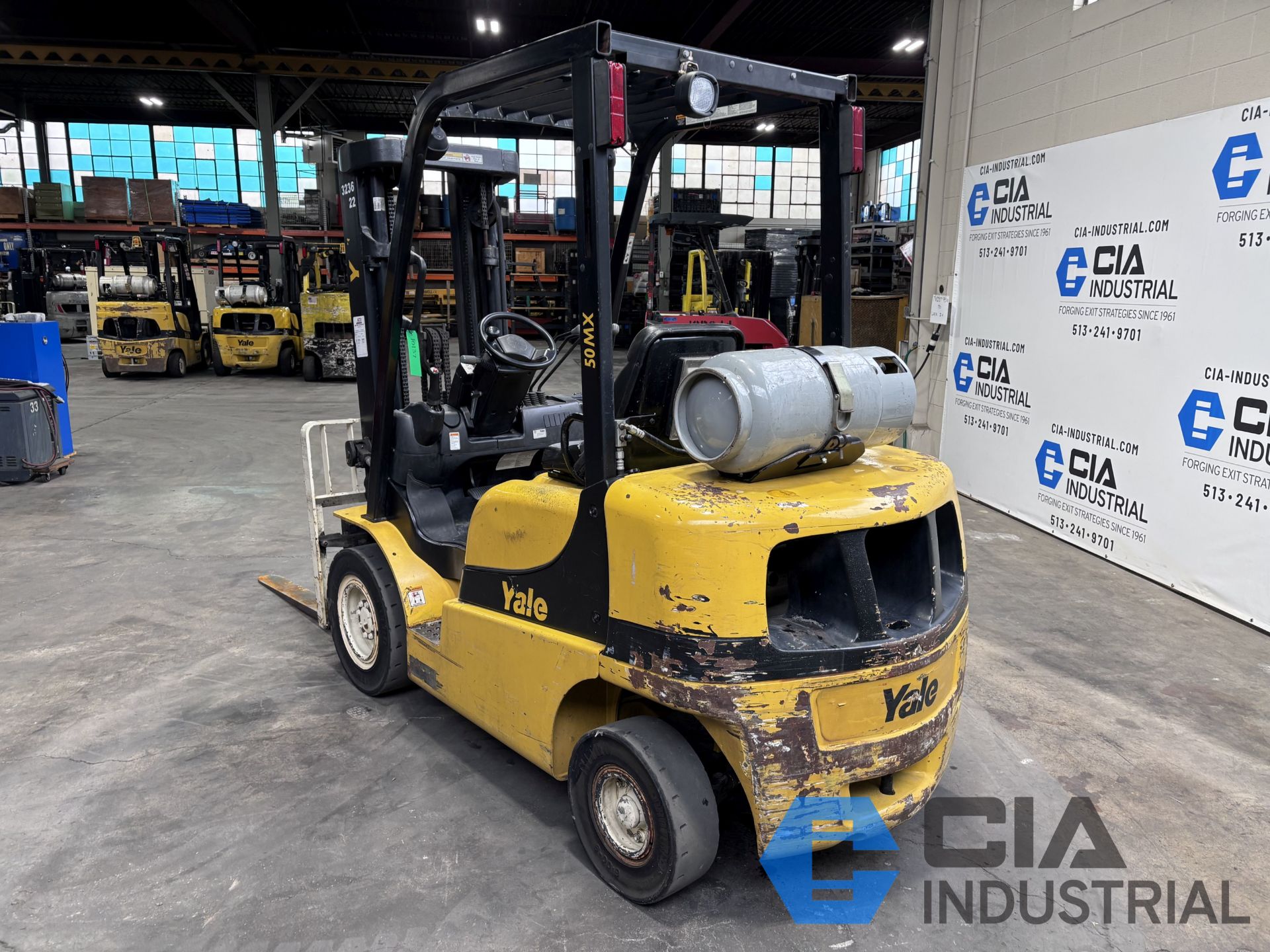{ Choice of lots: 54 } 2019 - 5,000 LB. YALE MODEL GLP050MX LPG SOLID ...