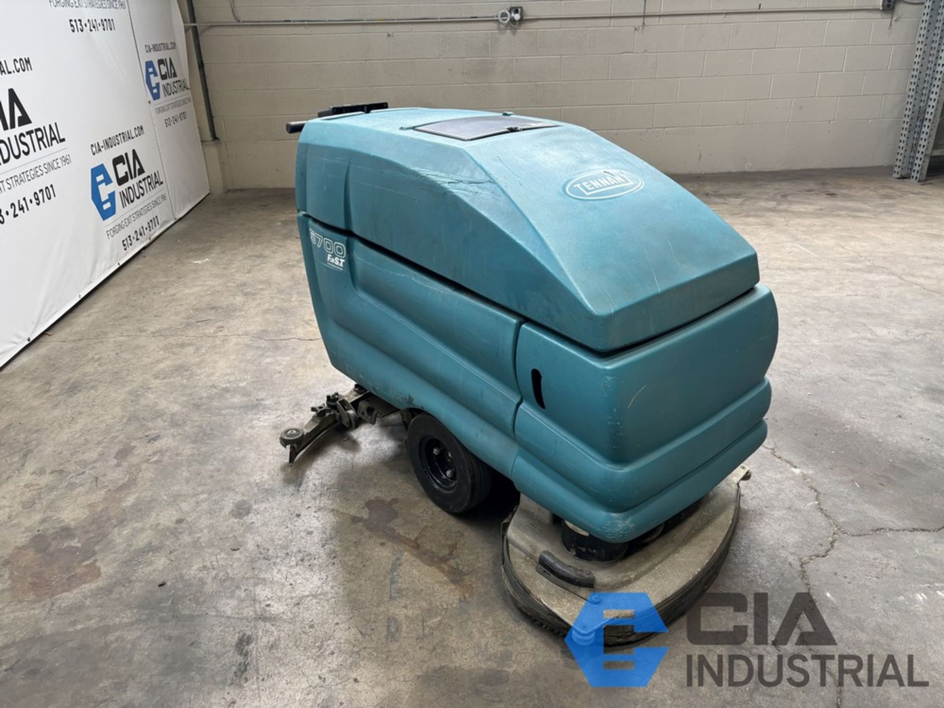 TENNANT MODEL 5700 ELECTRIC WALK BEHIND FLOOR SCRUBBER; FORK0925-54, s ...