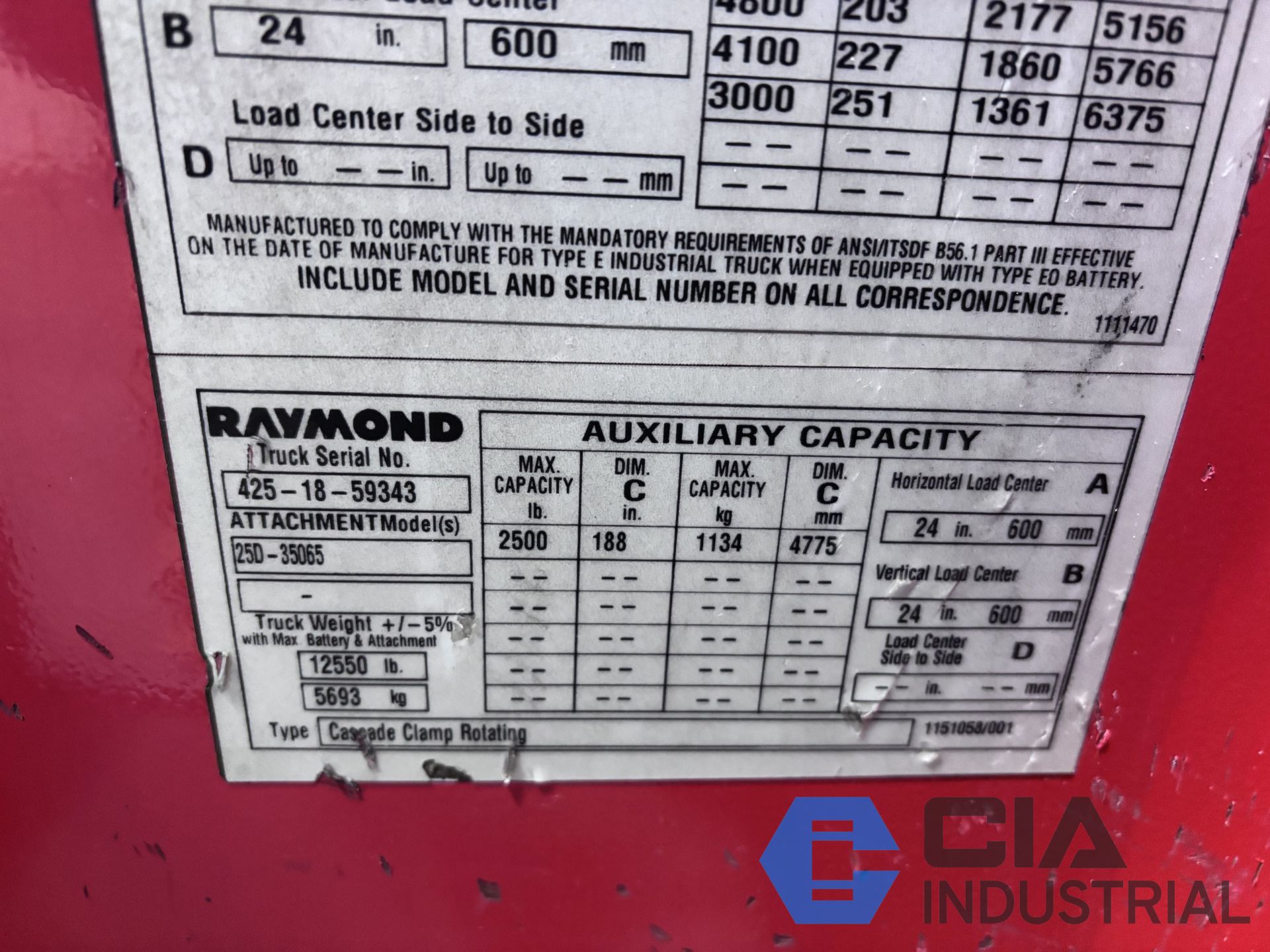 2018 - 5,000 LB. RAYMOND MODEL 425-C50TT STAND-UP ELECTRIC FORKLIFT; s ...