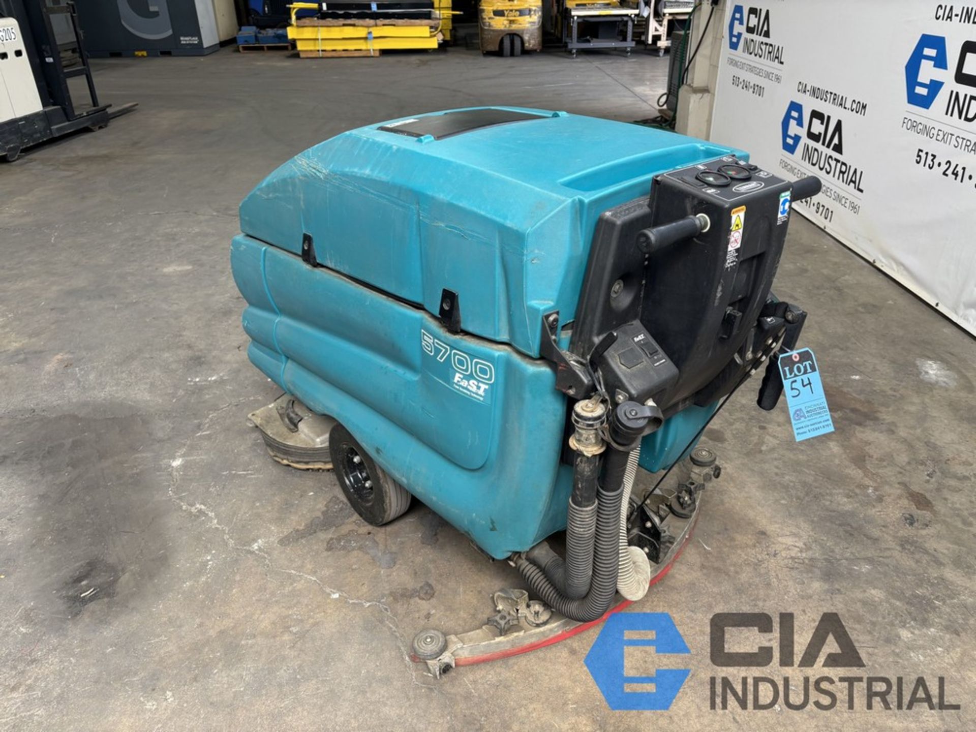 TENNANT MODEL 5700 ELECTRIC WALK BEHIND FLOOR SCRUBBER; FORK0925-54, s ...