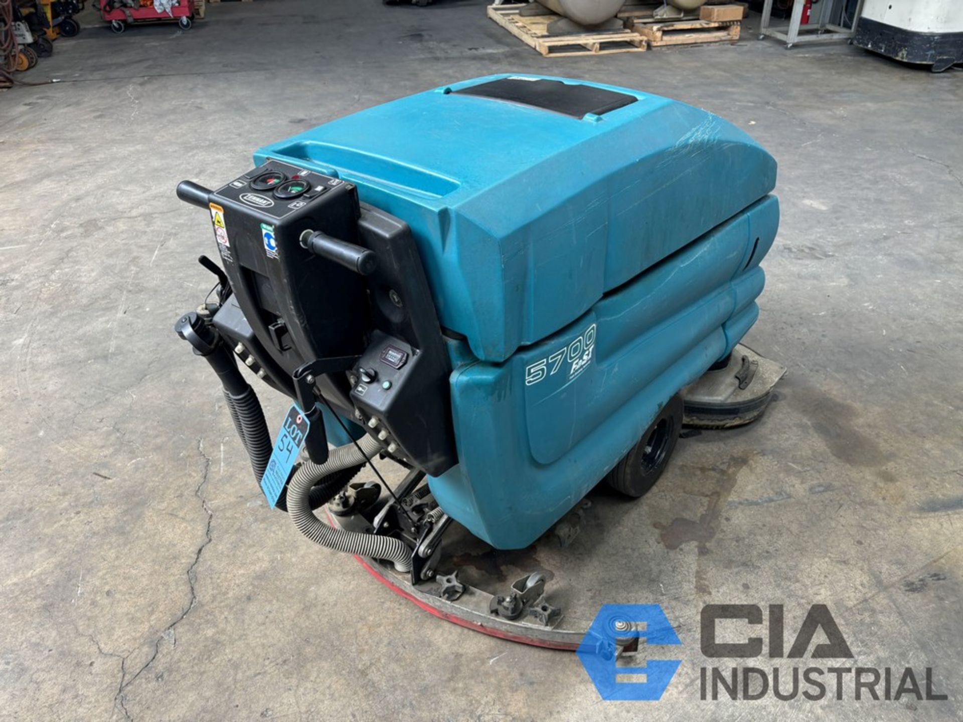 TENNANT MODEL 5700 ELECTRIC WALK BEHIND FLOOR SCRUBBER; FORK0925-54, s ...