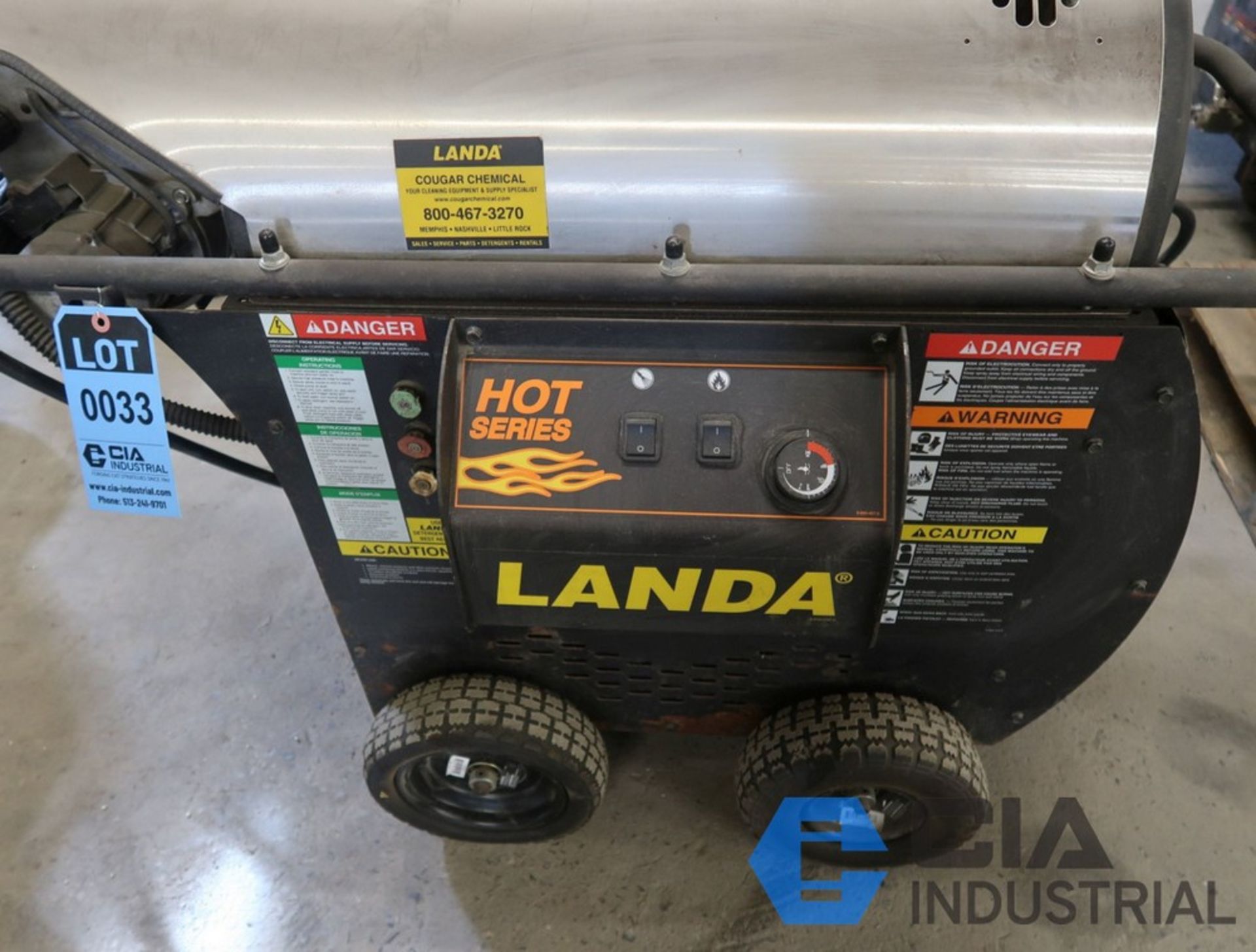 LANDA MODEL HOT2-1500D PORTABLE ELECTRIC PRESSURE WASHER; S/N 11090960 ...