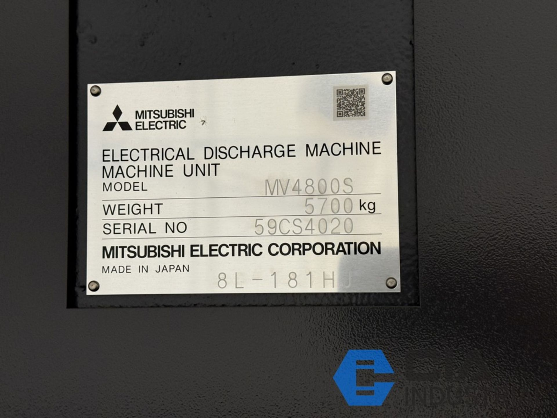 MITSUBISHI MODEL MV4800S CNC WIRE EDM, S/N 59CS4020 (2021); MITSUBISHI ...